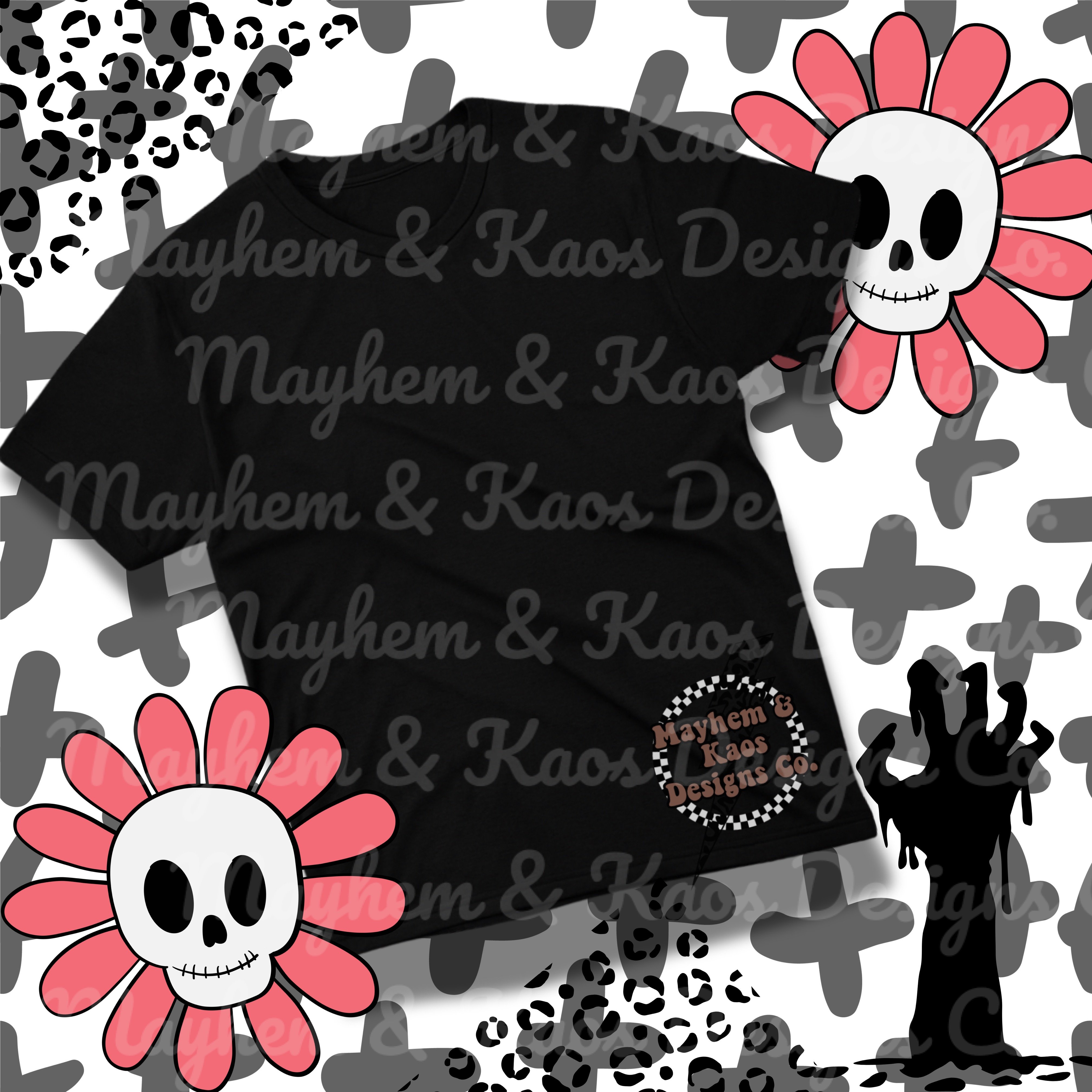 Pink skull black tee mock - Payhip