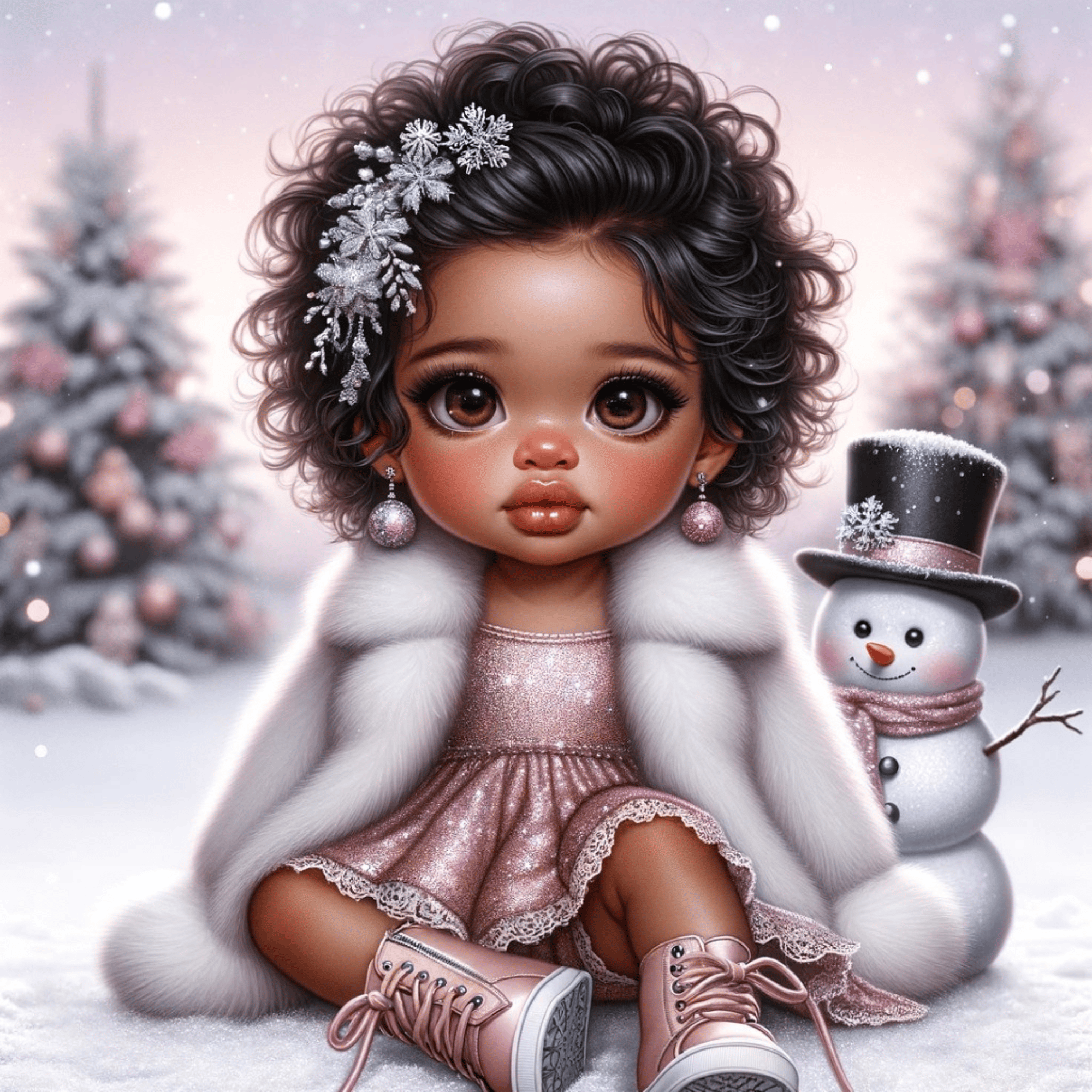 Winter Princess 5 PNG Bundle | Glam Holiday Girl Sublimation Clipart ...