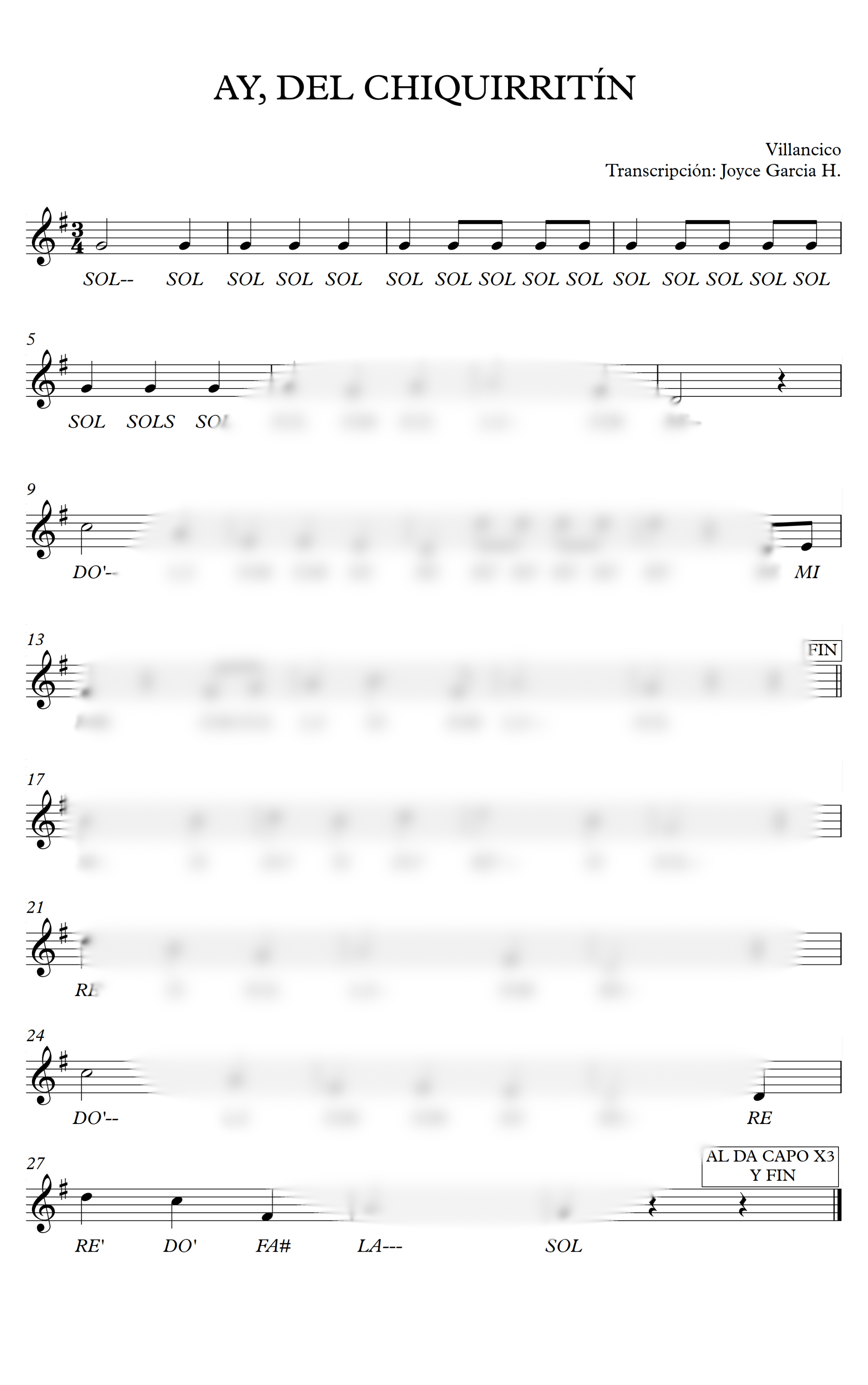 Ay, del Chiquirritín - Villancico / Partitura PDF - Payhip
