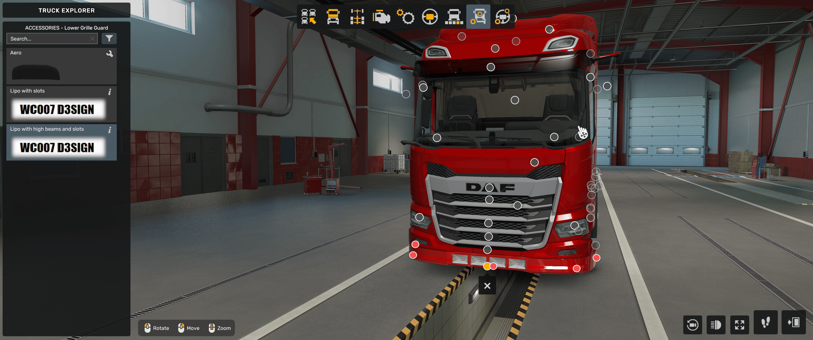 [b_grill tuning part] DAF XD front bumper extension with high beam - Payhip