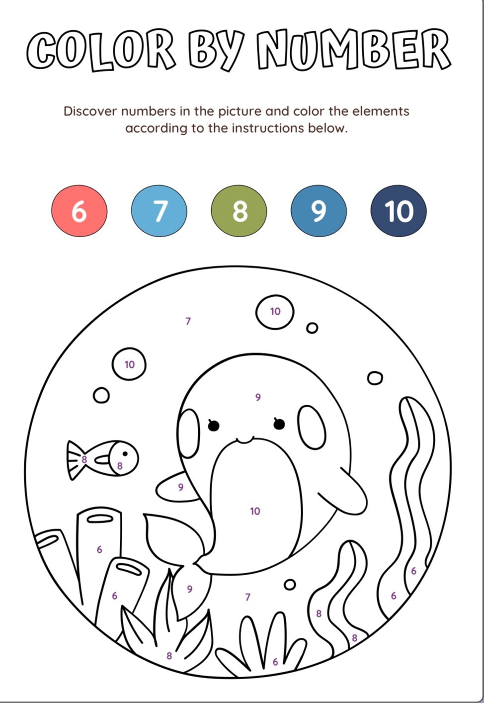 🎨 Color by Number Activity Book – 50 Fun Pages - Payhip