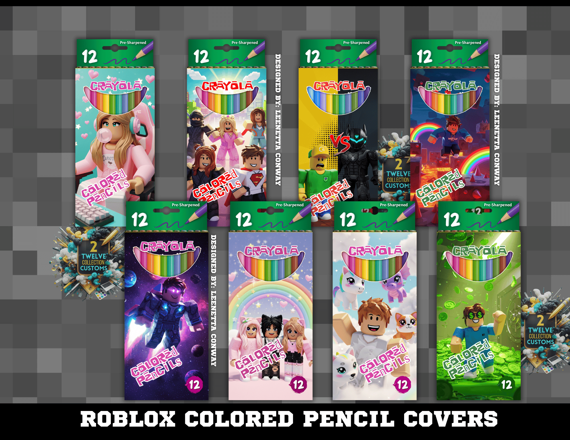 Roblox Colored Pencil 12Ct Canva Covers 8 Pack | Digital Download - Payhip