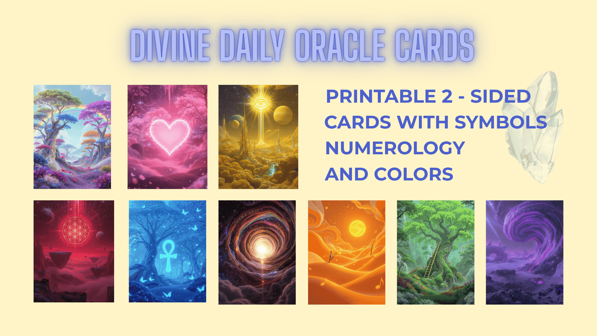 Daily Oracle Cards – 9-Card Printable Deck with Meanings & Symbols - Payhip