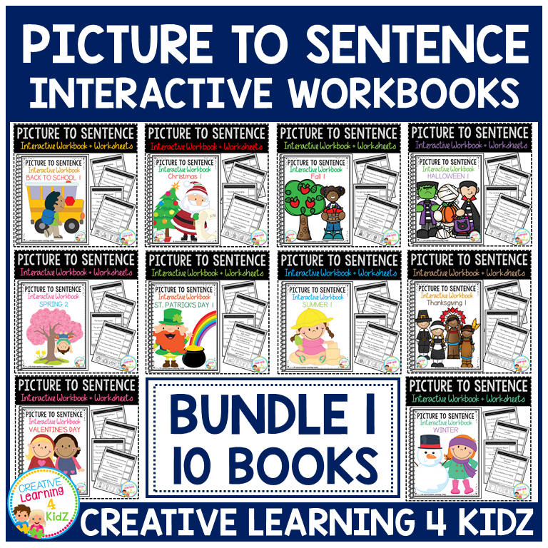 Sentence Matching Holiday Seasonal Workbook Bundle 1 – Early Literacy ...