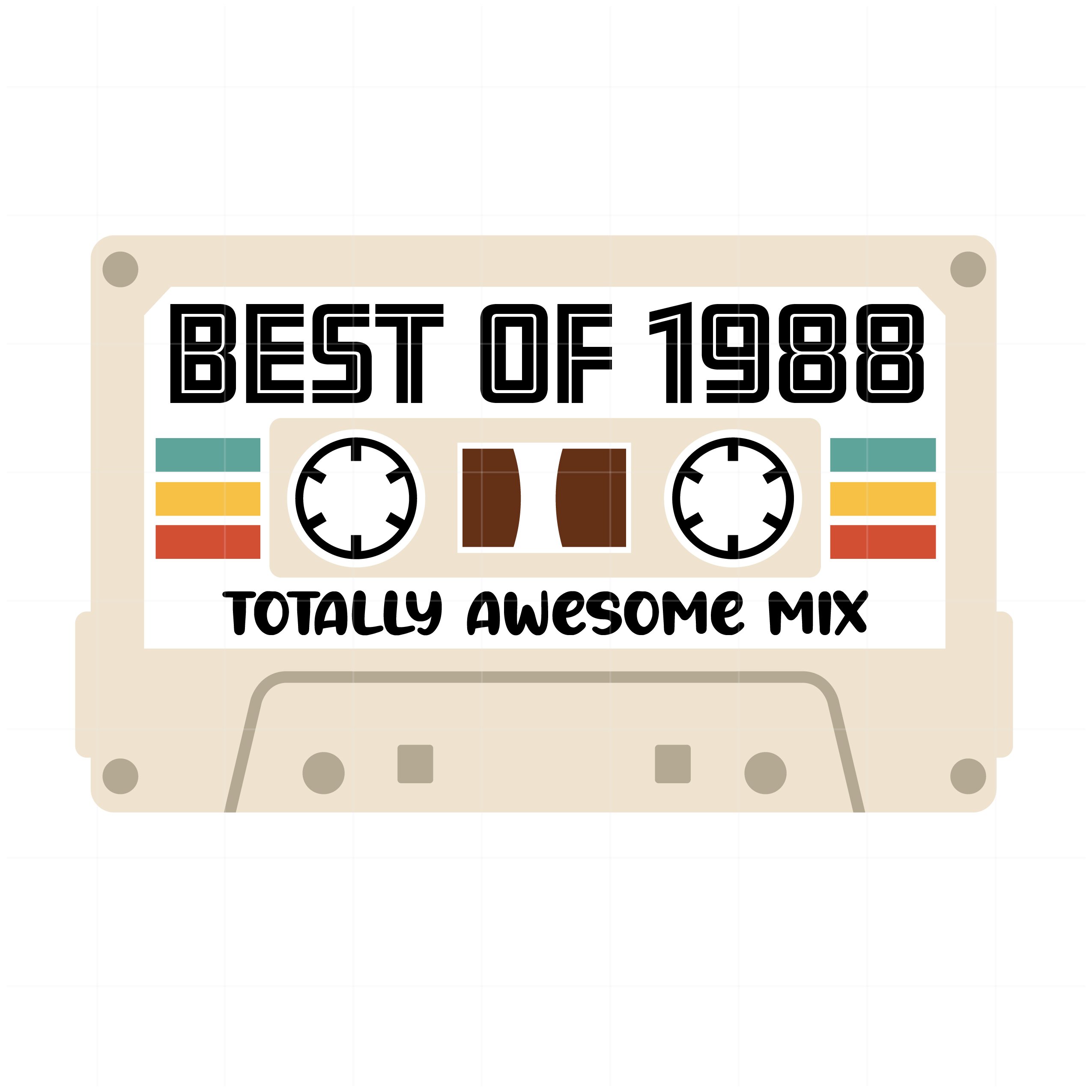 Best of 1988 Cassette Tape SVG Cut File Download SC2851