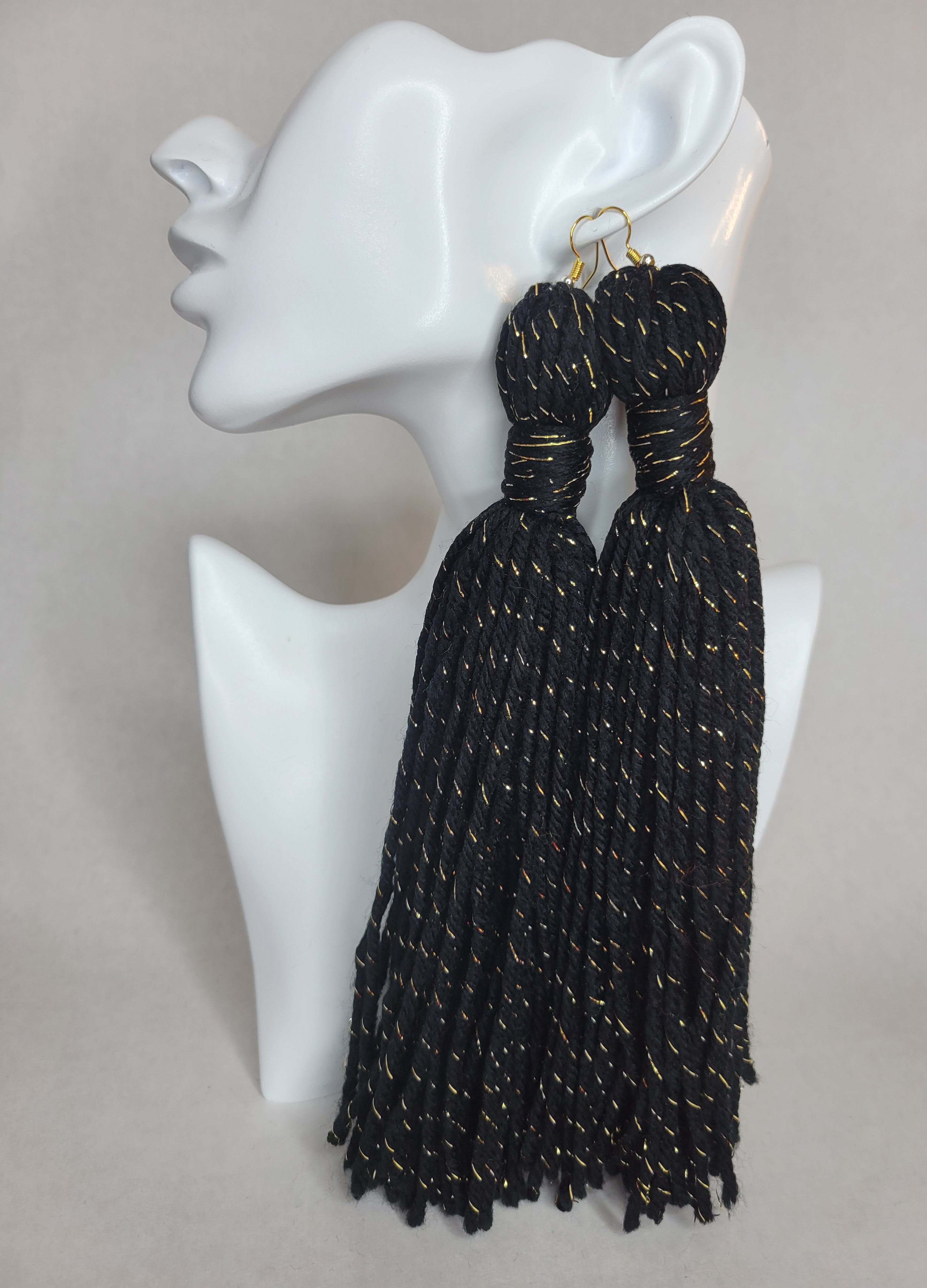 Sexy Black & Gold tassel Earrings - Payhip