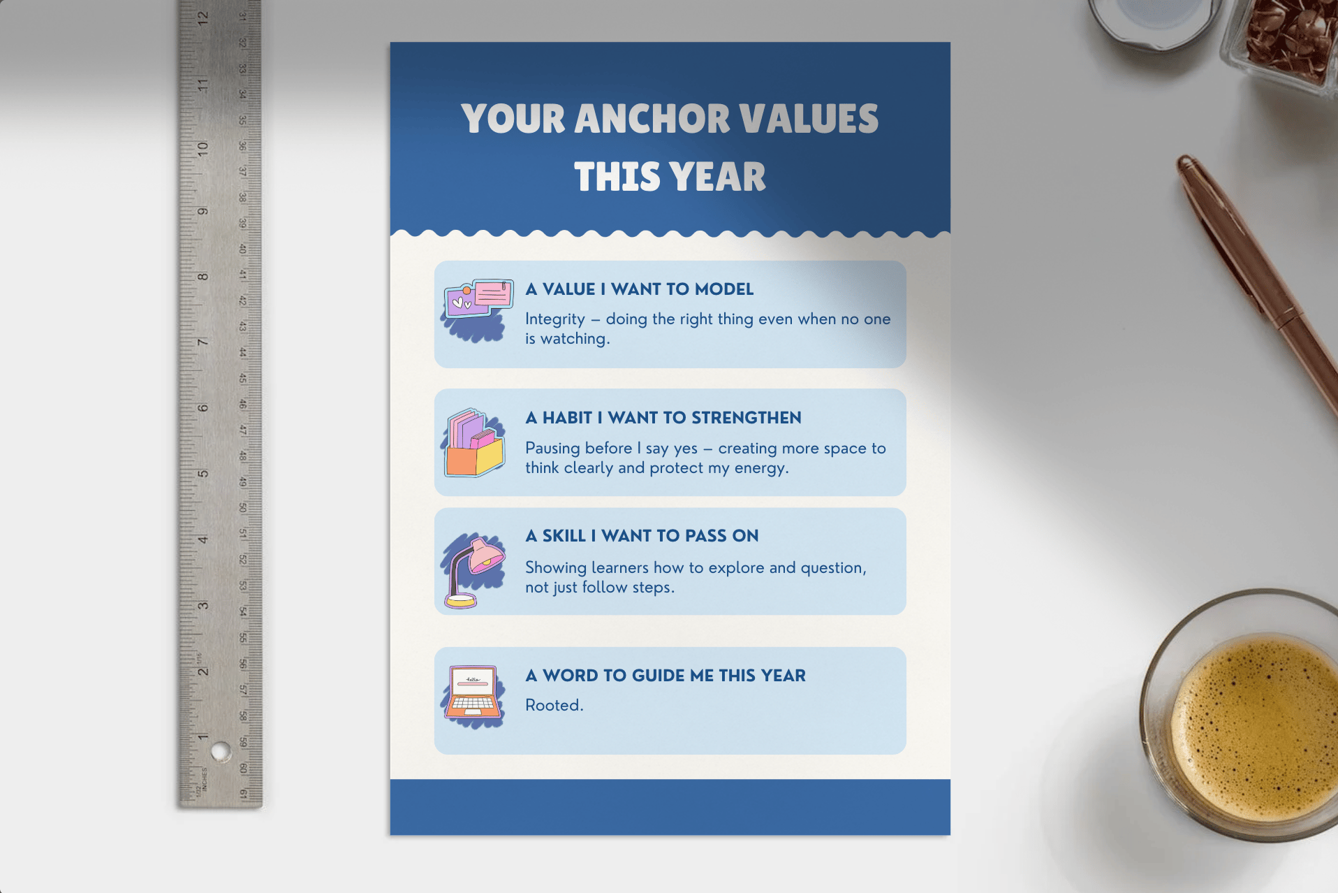 Anchor Values Editable Canva Template