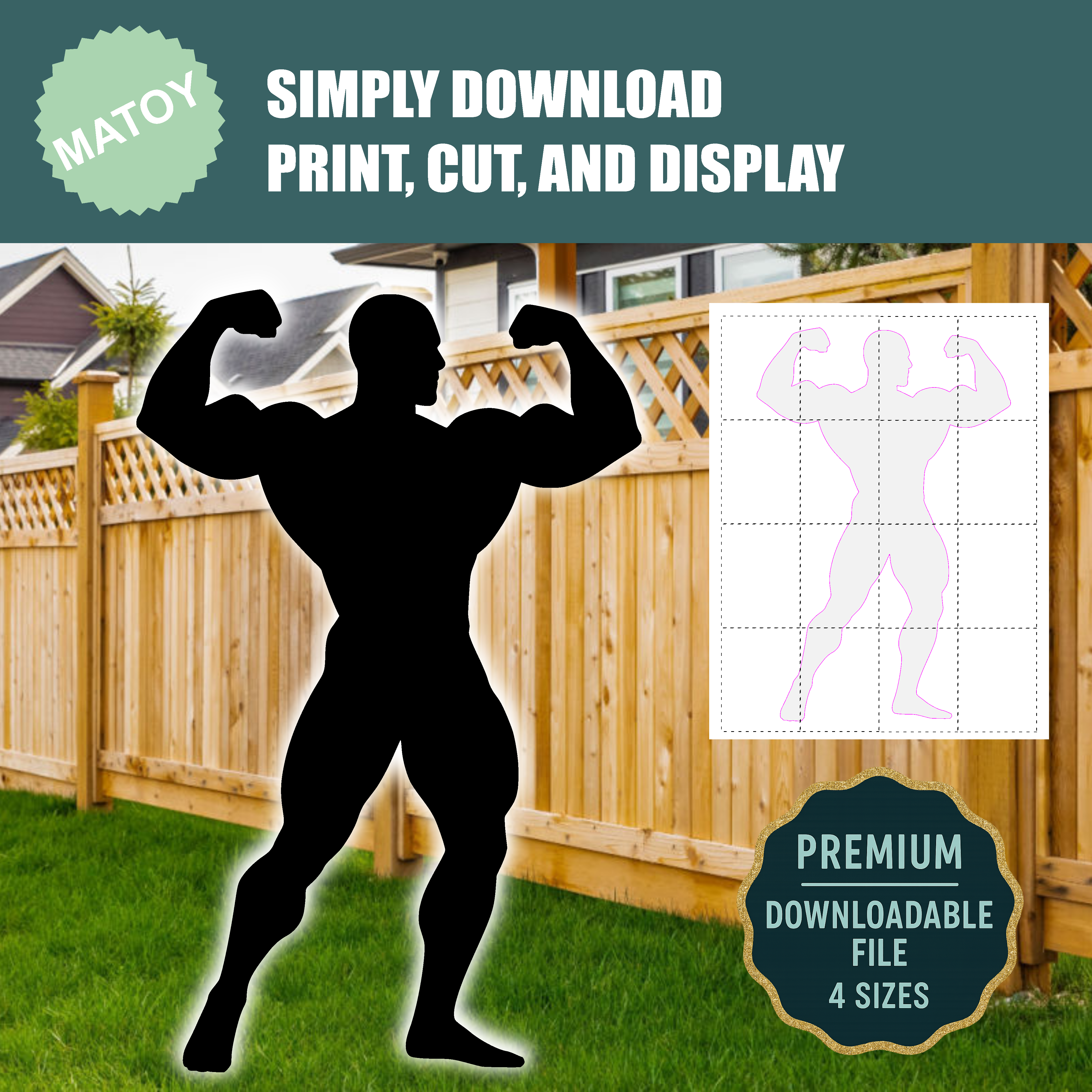 Bodybuilder Sports Party and Wall Decor | Printable Life-Size ...