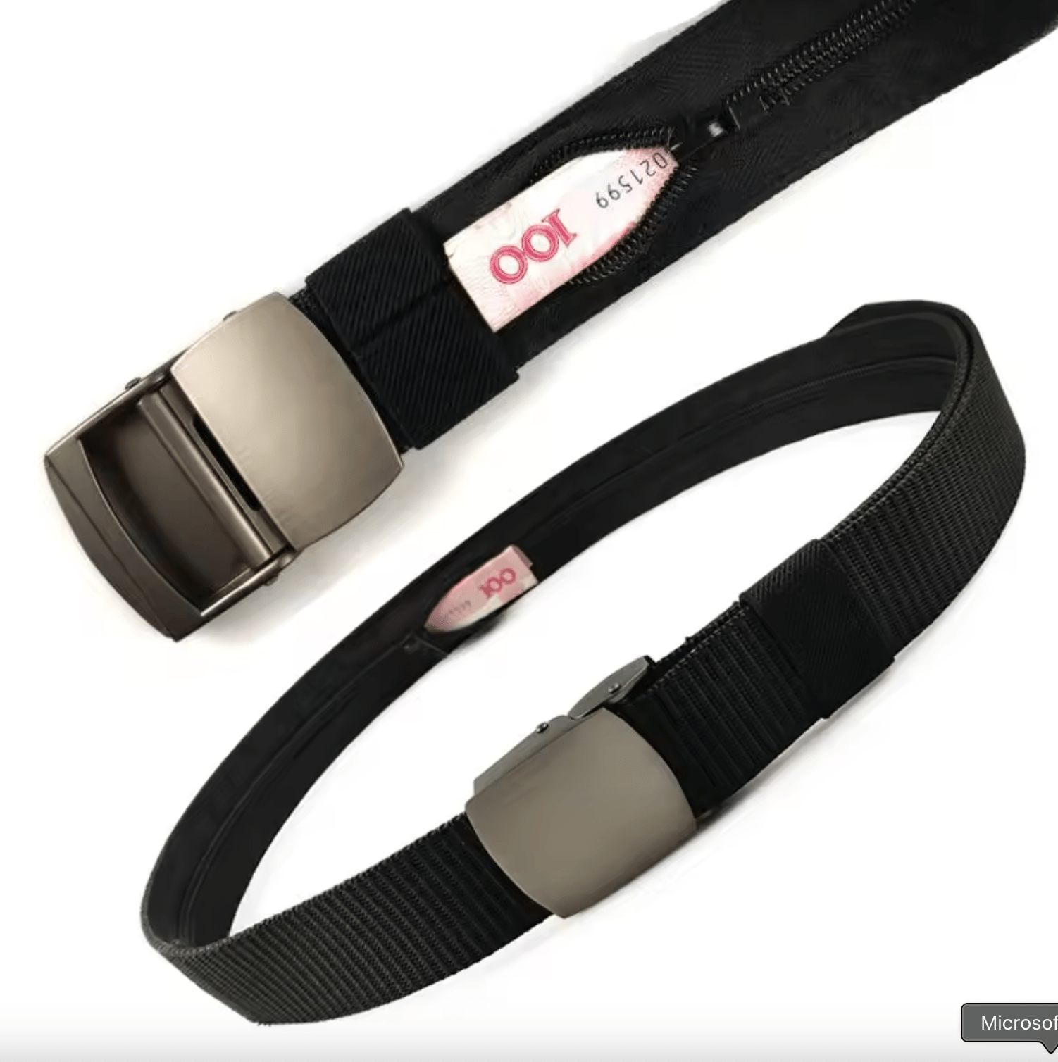 Solid Alloy Metal Buckle Anti-theft Cash Belt Width 3.8cm Men/Women ...