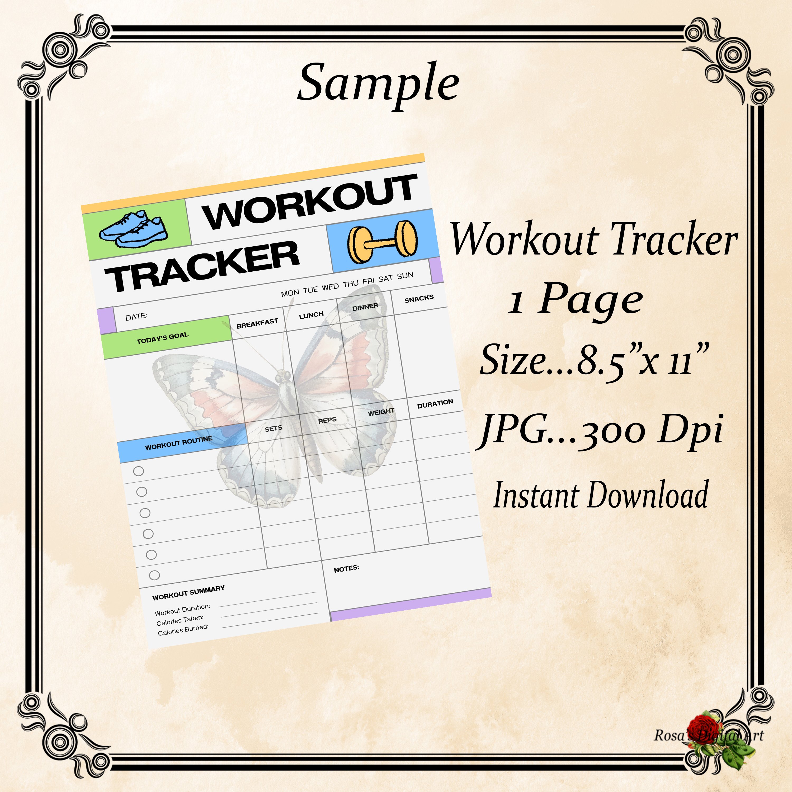 Fitness Tracker Planner, Workout Sheet, Workout Tracker, Printable ...