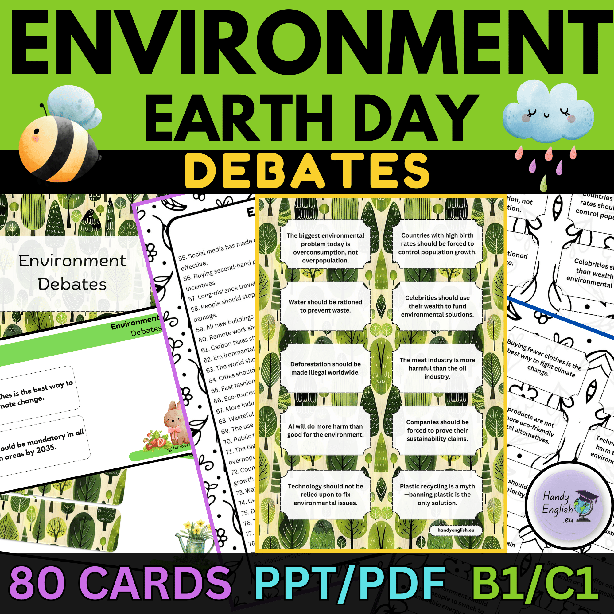 Digital Activities Speaking Cards and Debates for English Lessons ESL ...