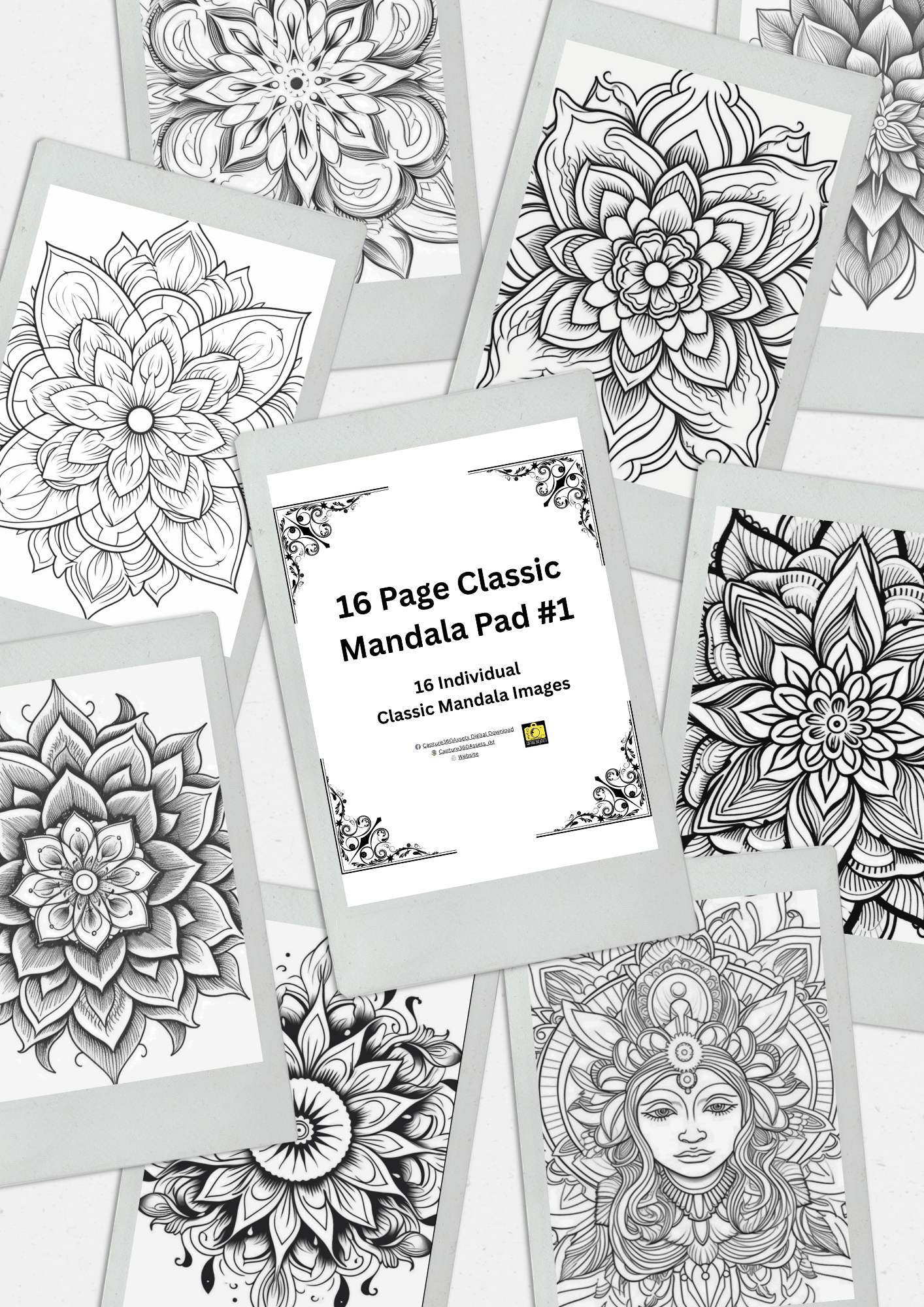 Classic Mandala Colouring Pad – 16 Printable Pages - Payhip