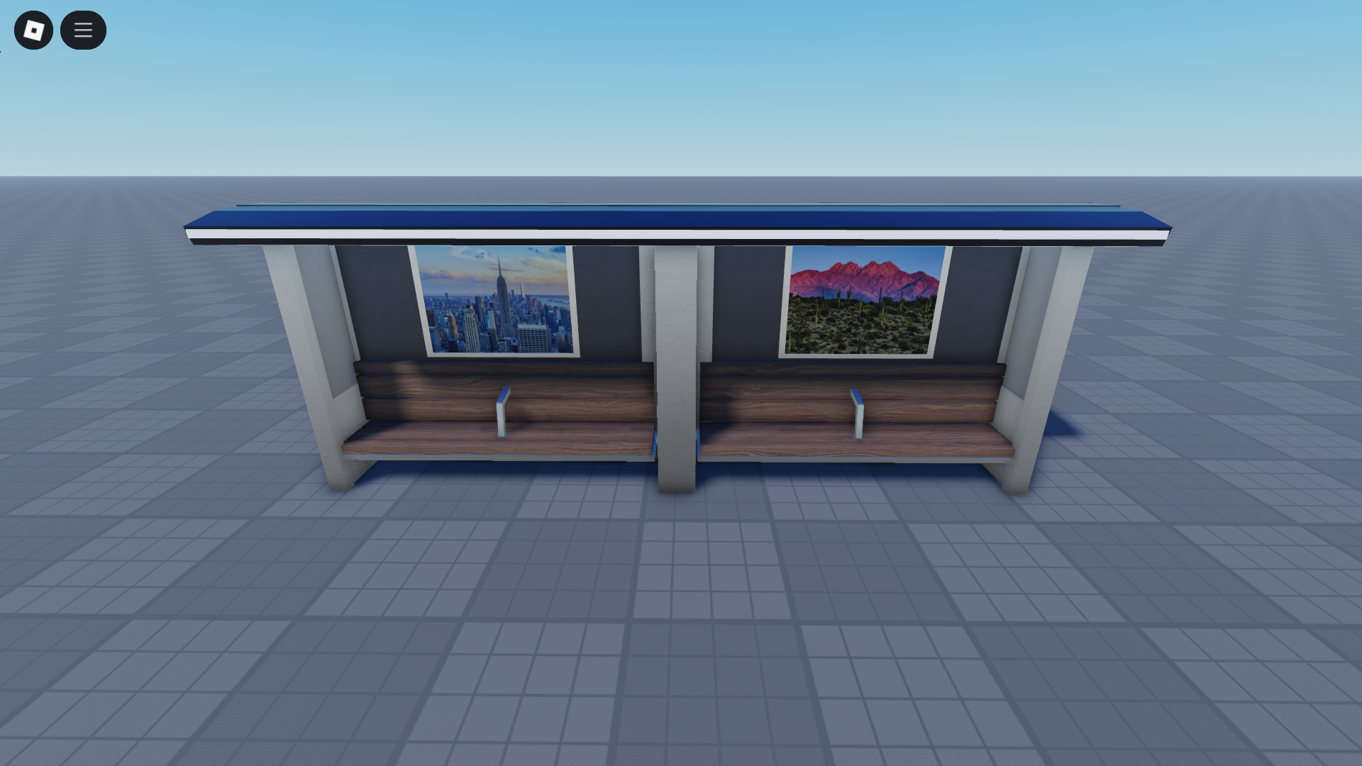 Bus Stop Seats with Posters – Roblox Urban RP Prop