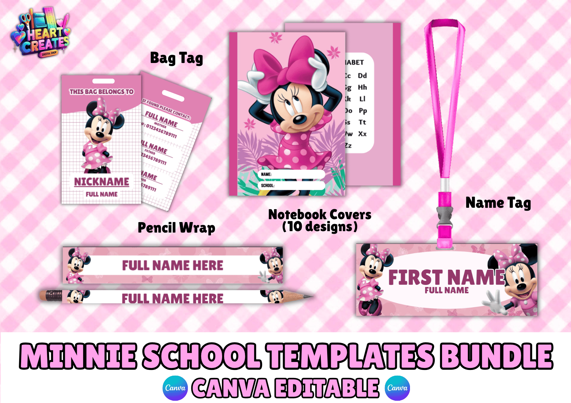 MINNIE SCHOOL TEMPLATE BUNDLE - Payhip