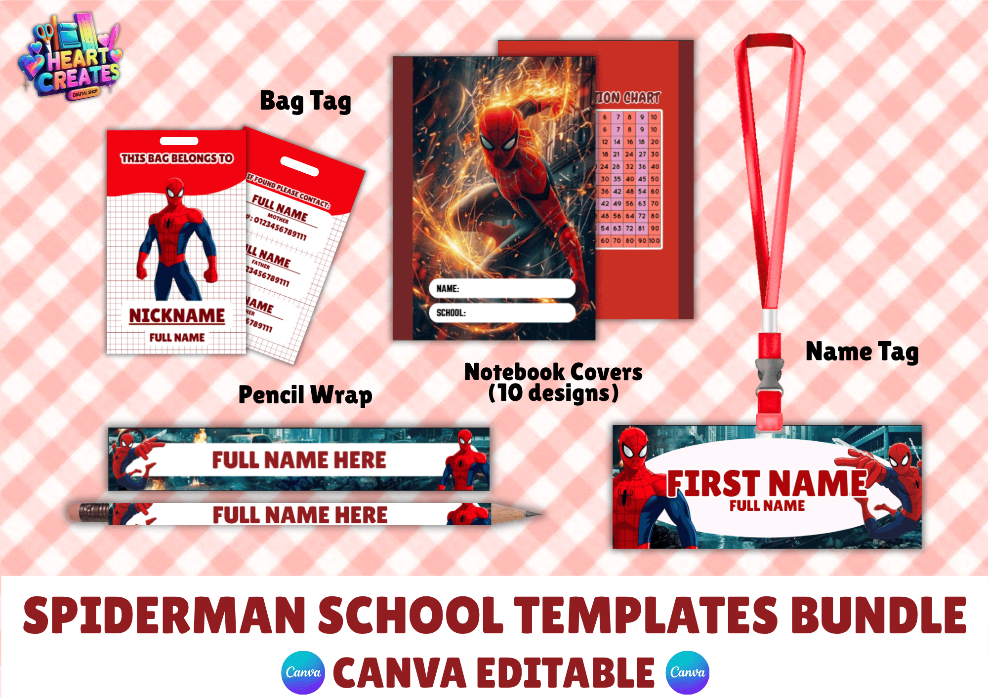 SPIDERMAN SCHOOL TEMPLATE BUNDLE - Payhip