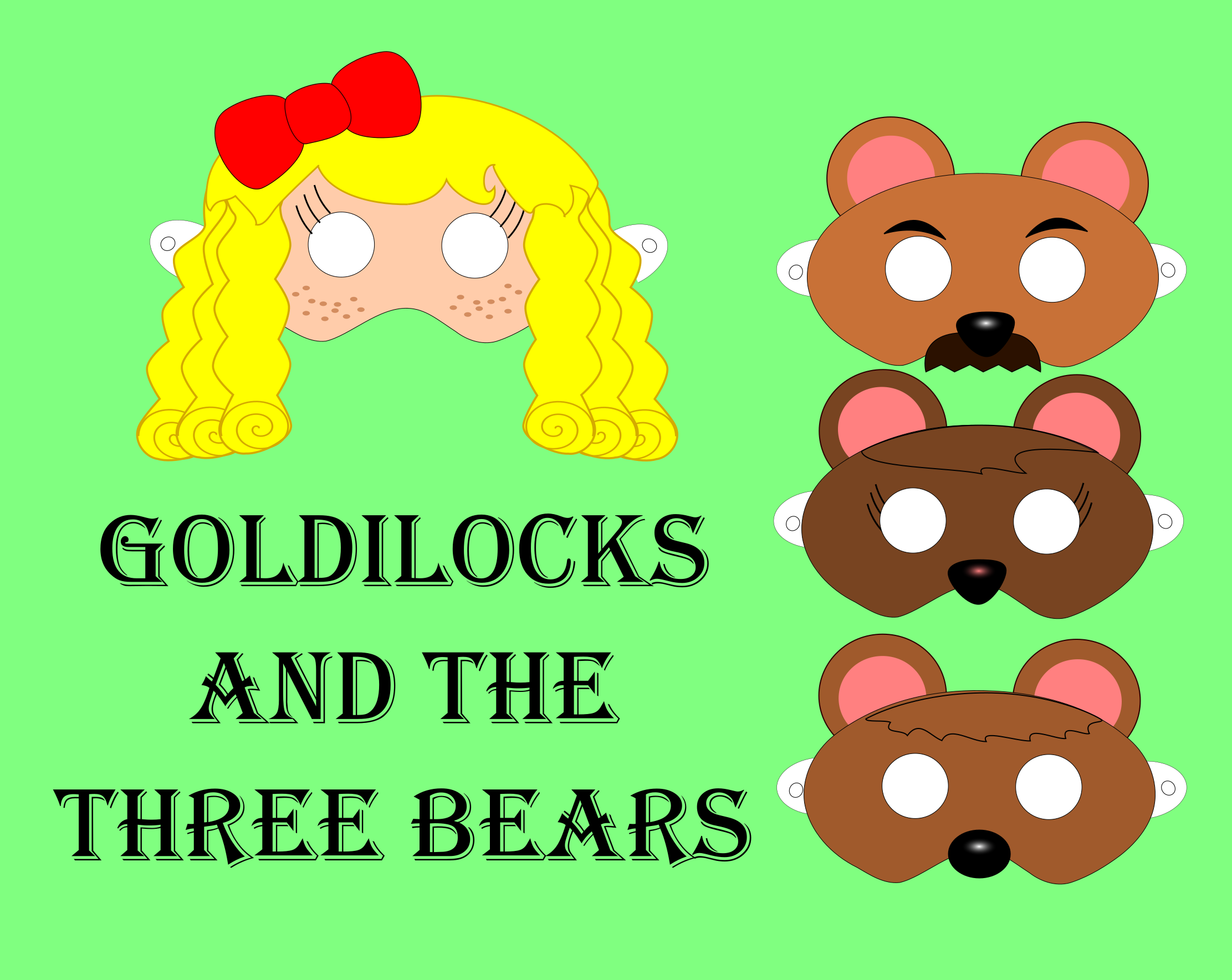 Goldilocks and the Three Bears Reader's Theater Masks With Script - Payhip