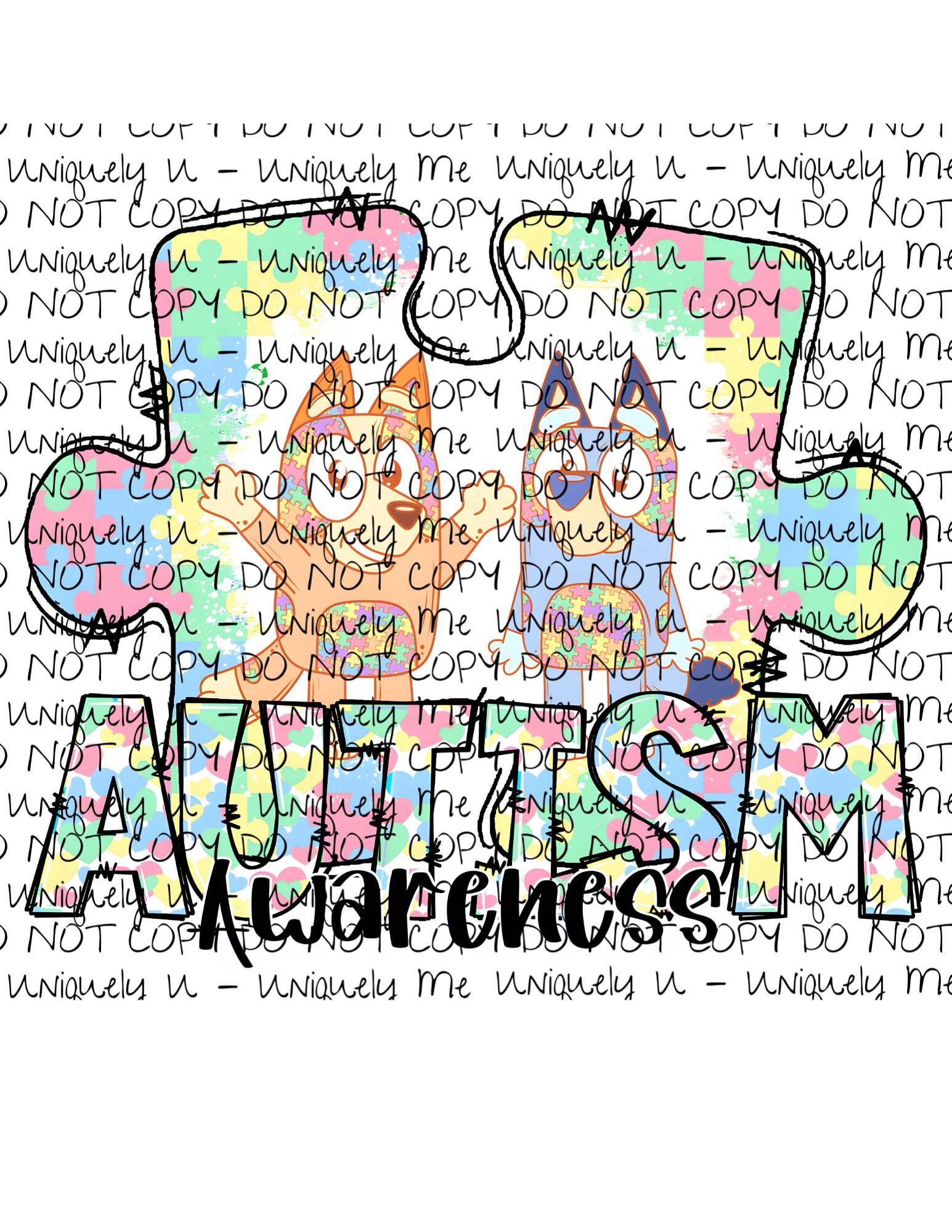 Autism Awareness Puzzle Clipart – Printable Bluey-Inspired $1 Wednesday ...