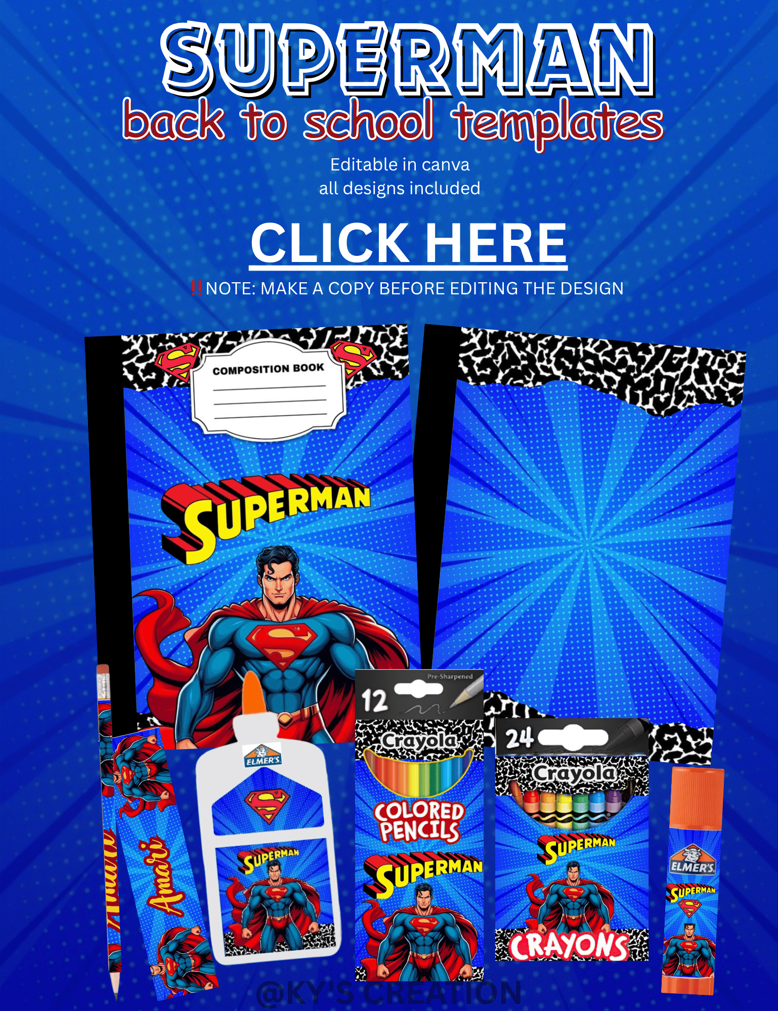 3PCS SUPERHERO BACK TO SCHOOL BUNDLE TEMPLATES - Payhip