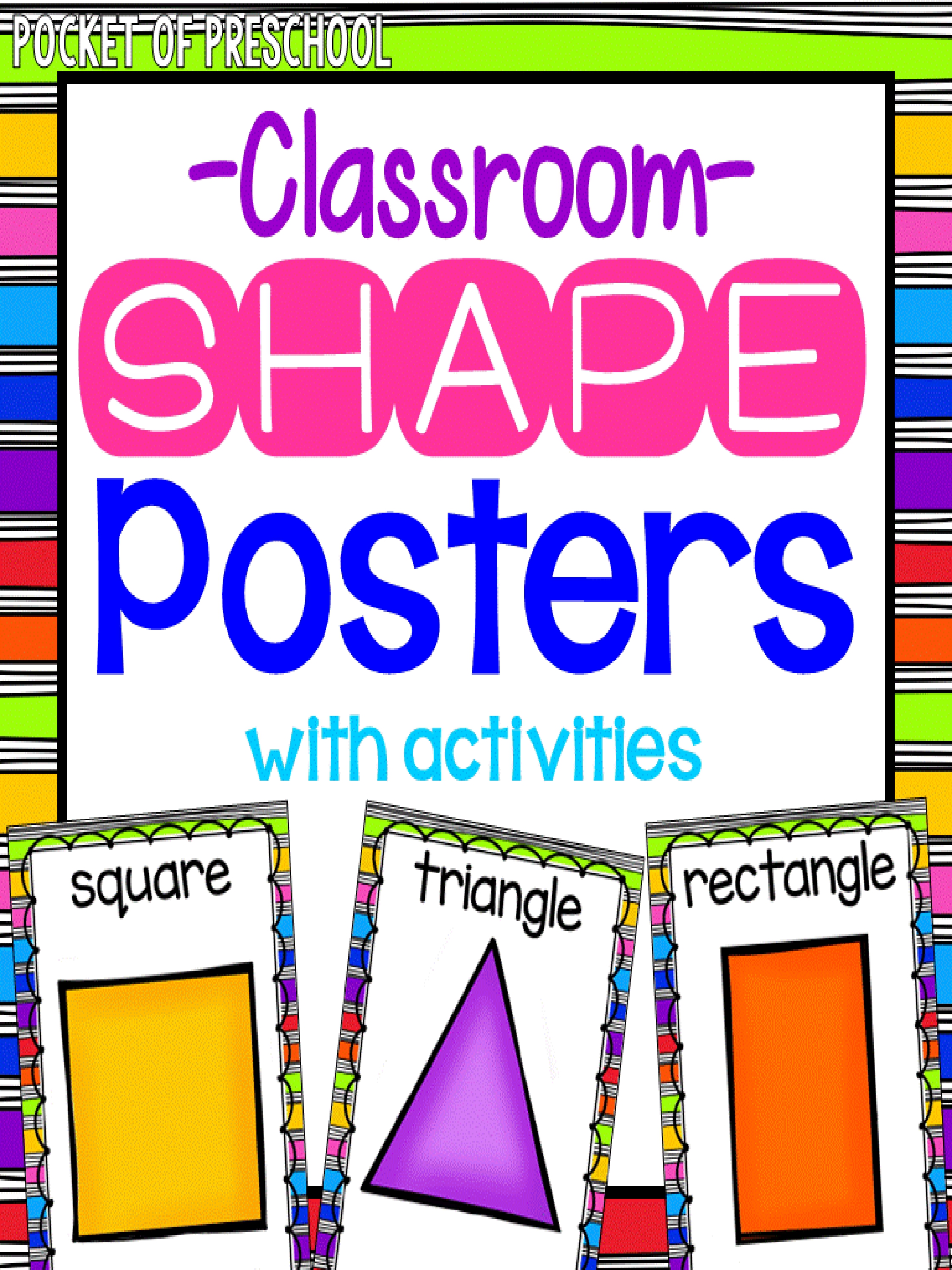 Bright, Rainbow 2D Shape & 3D Shape Posters - Classroom Decor - Payhip