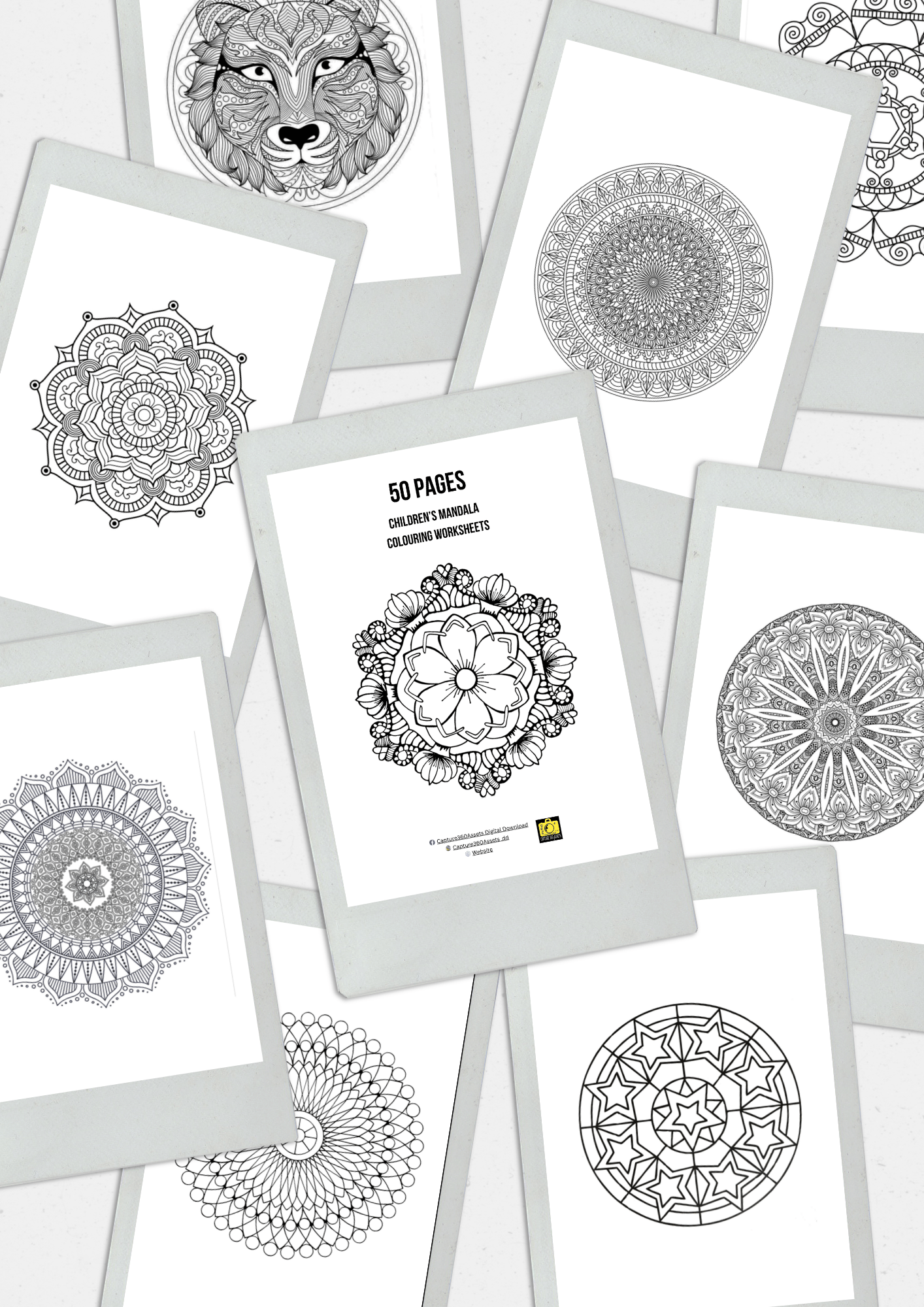 50 Children's Mandala Colouring Worksheet Set – Printable PDF for ...