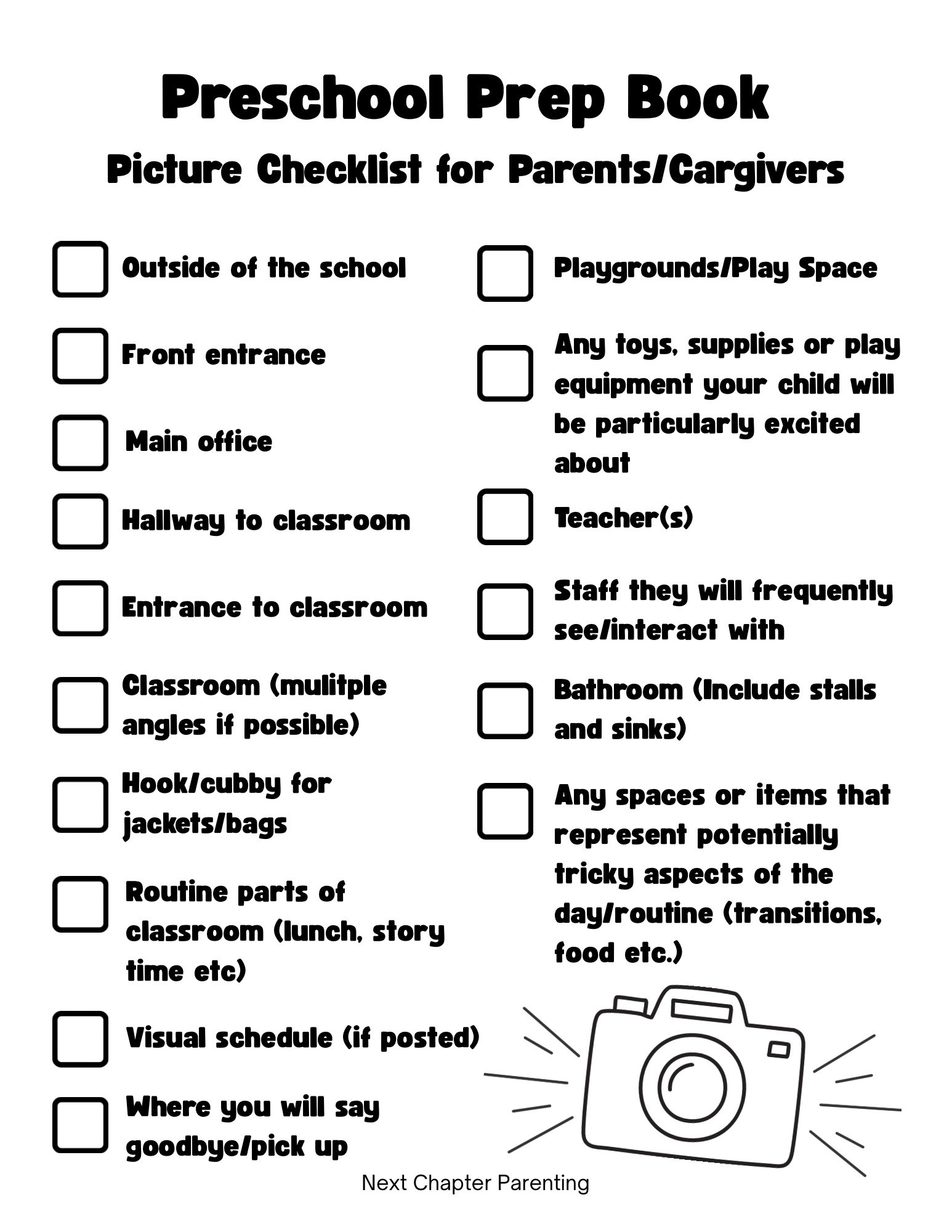 Preschool Prep Book Picture Checklists - Payhip