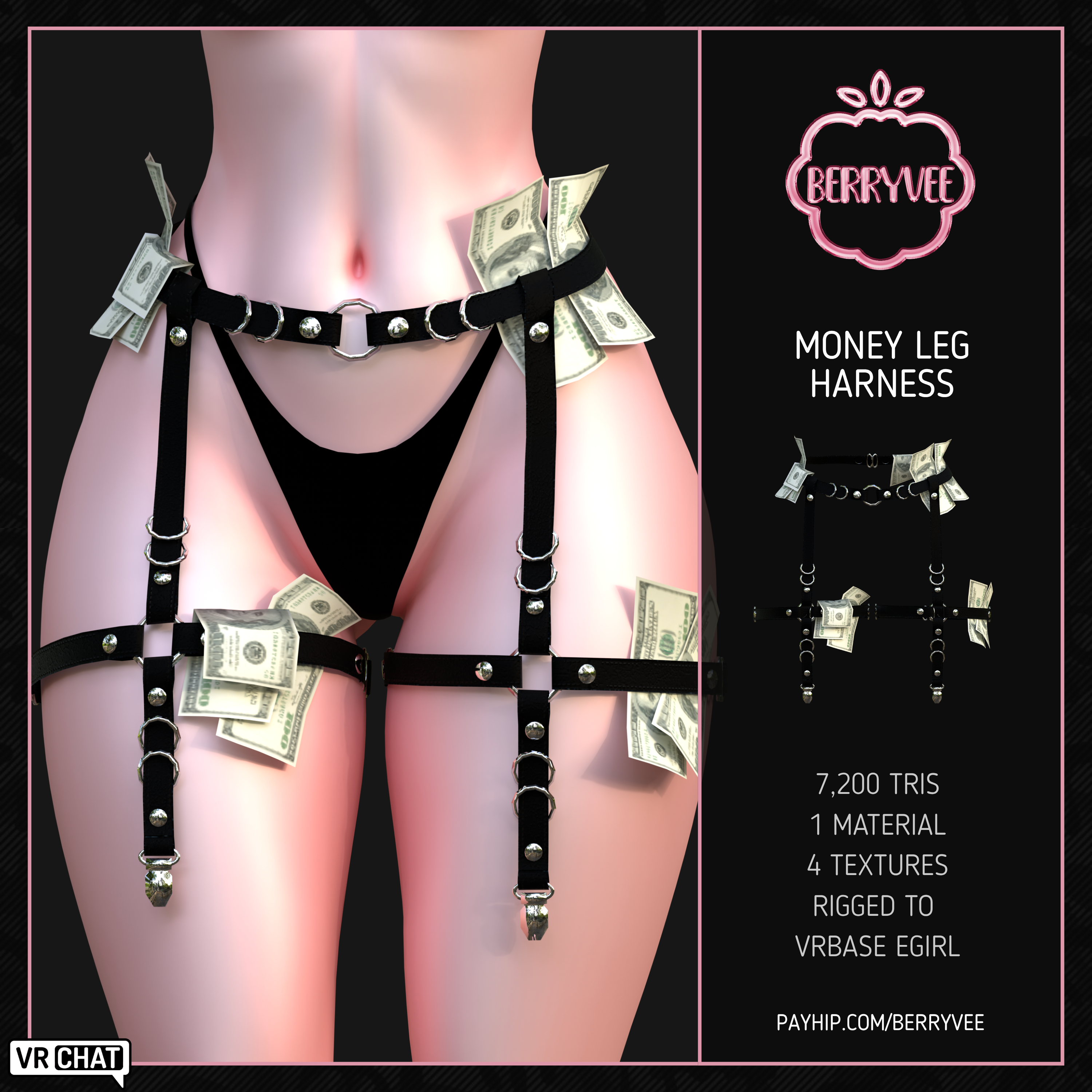 MONEY LEG HARNESS | RIGGED | VRCHAT ASSET - Payhip