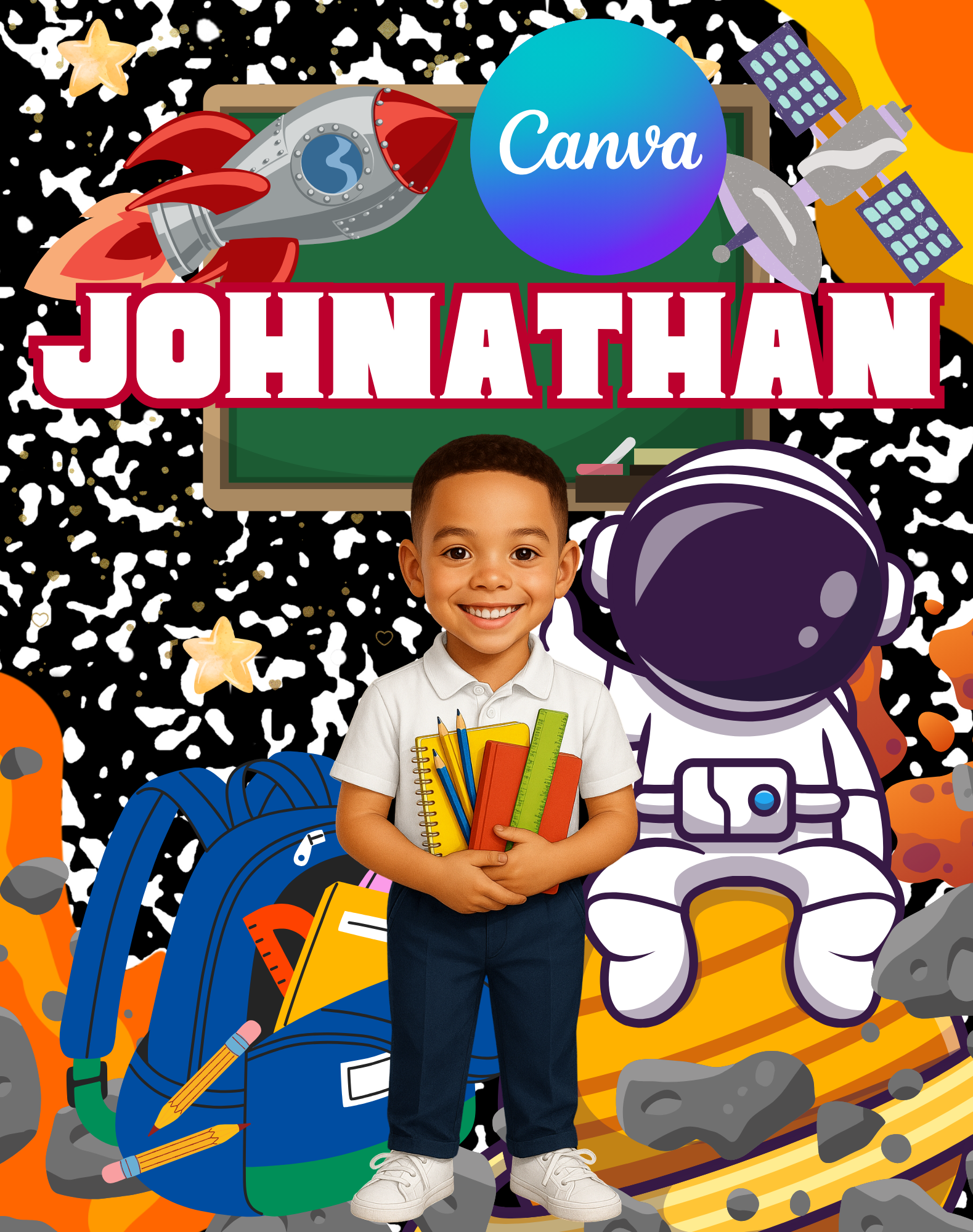 🚀 Freebie Friday: Johnathan’s Space Explorer Composition Book Cover ...