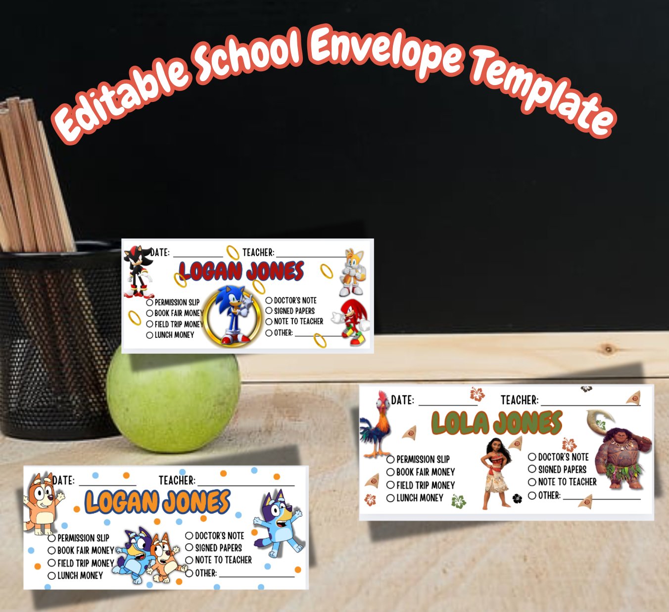 (3)Editable School Envelope Template - Payhip