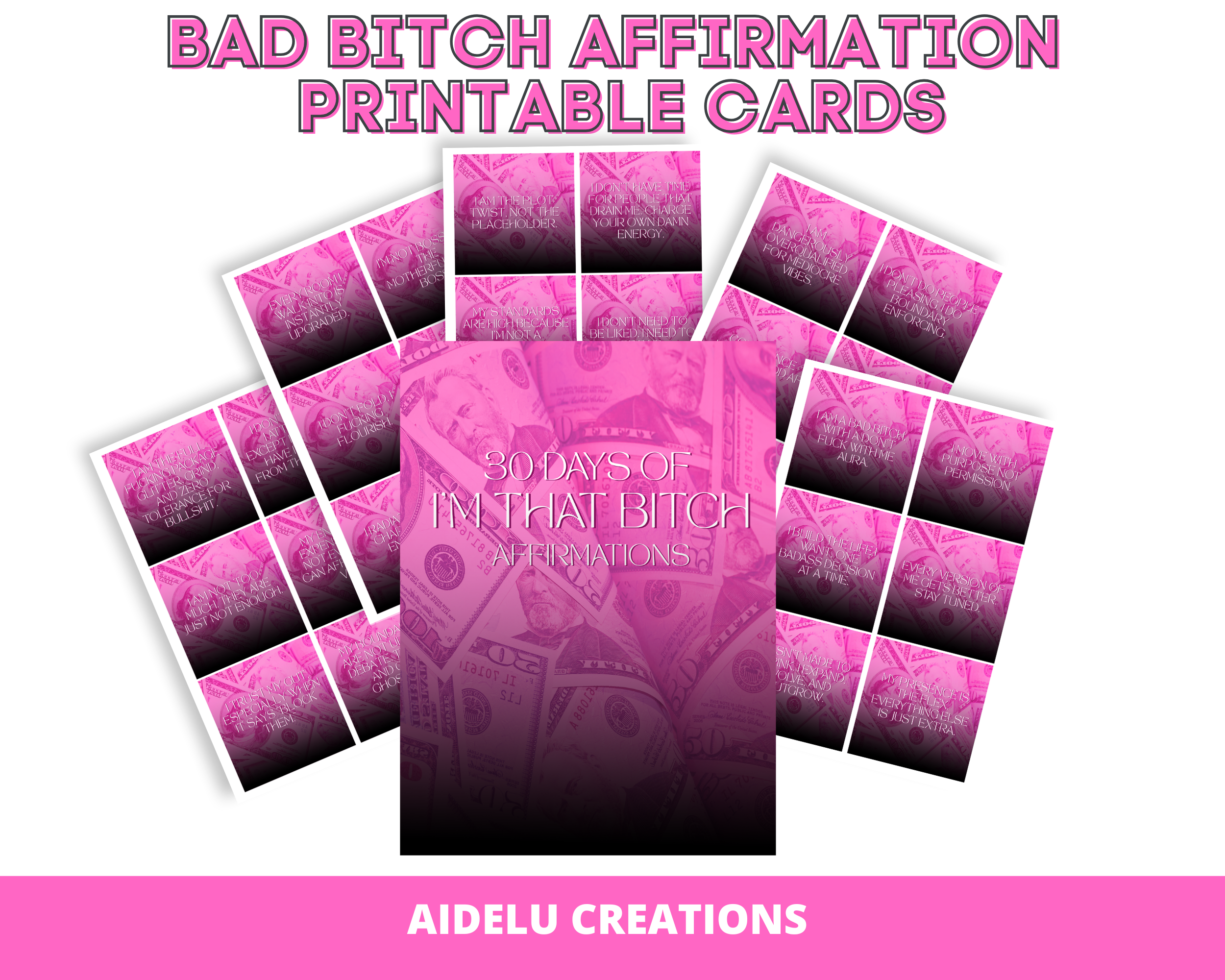 30 Bad Bitch Affirmation Cards/ Digital Deck - Payhip