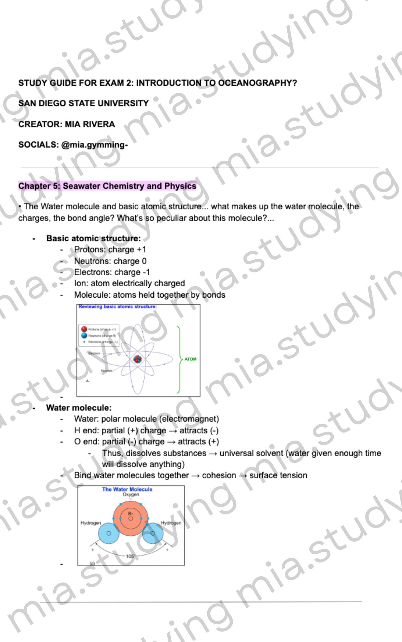 STUDY GUIDE FOR EXAM 2: INTRODUCTION TO OCEANOGRAPHY - Payhip