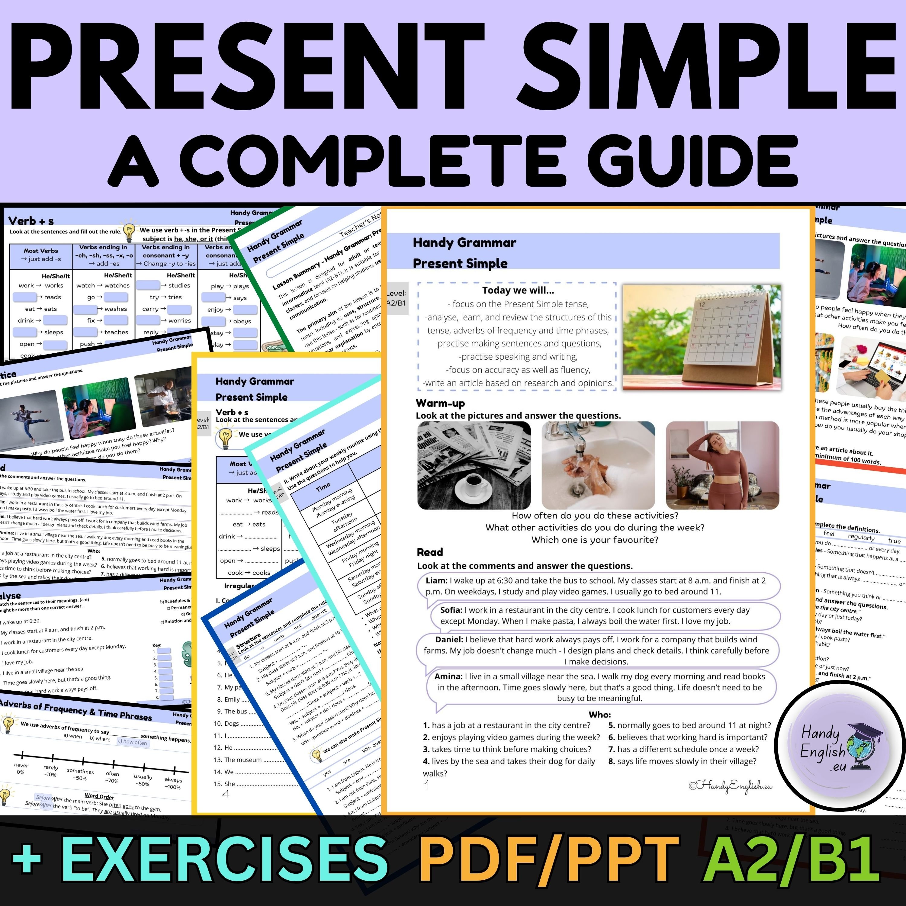 [E-Book] English Grammar Cheat Sheets ALL ENGLISH TENSES - Payhip