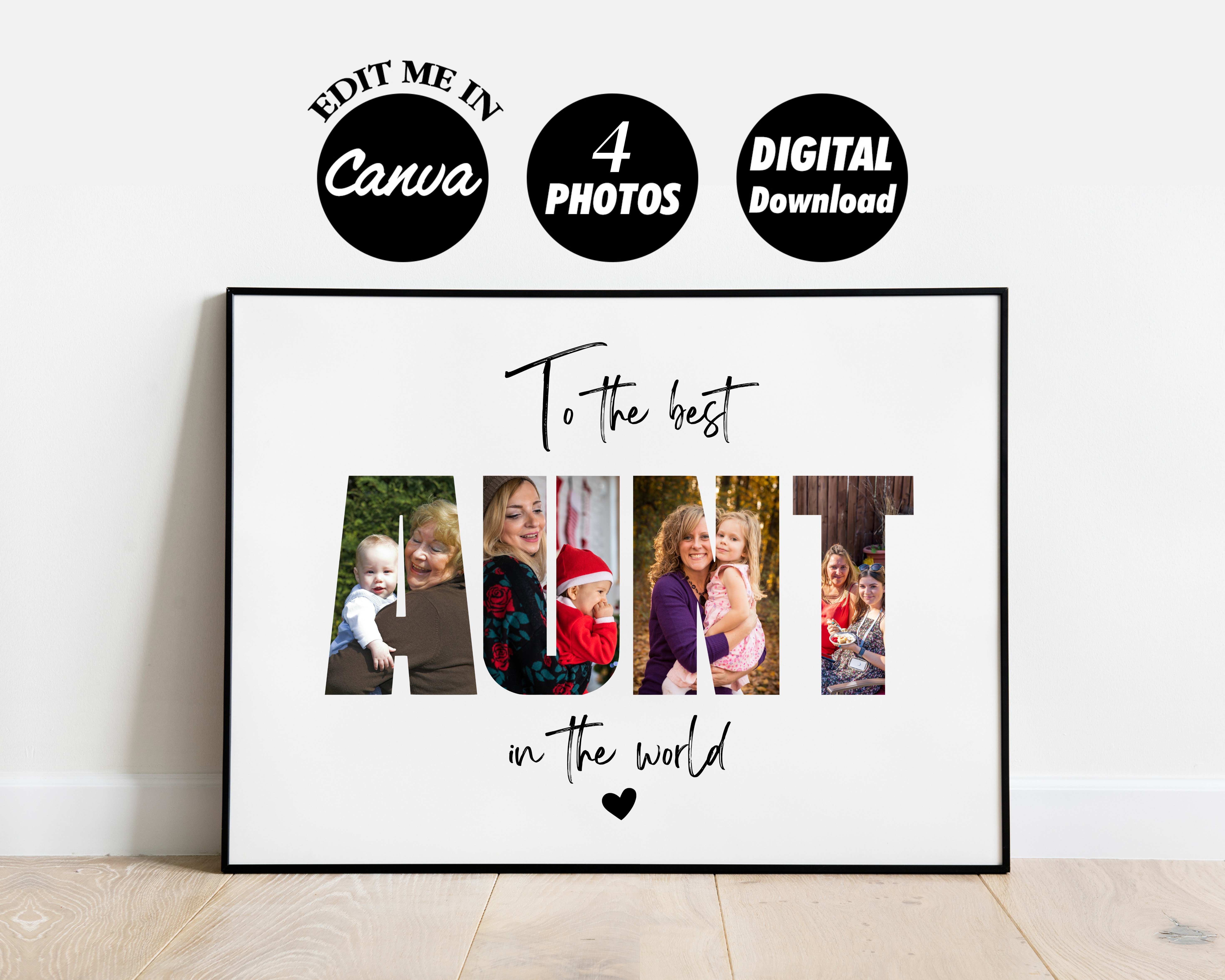 Personalized AUNT Photo Collage poster, Personalized Mother's Day Gift ...