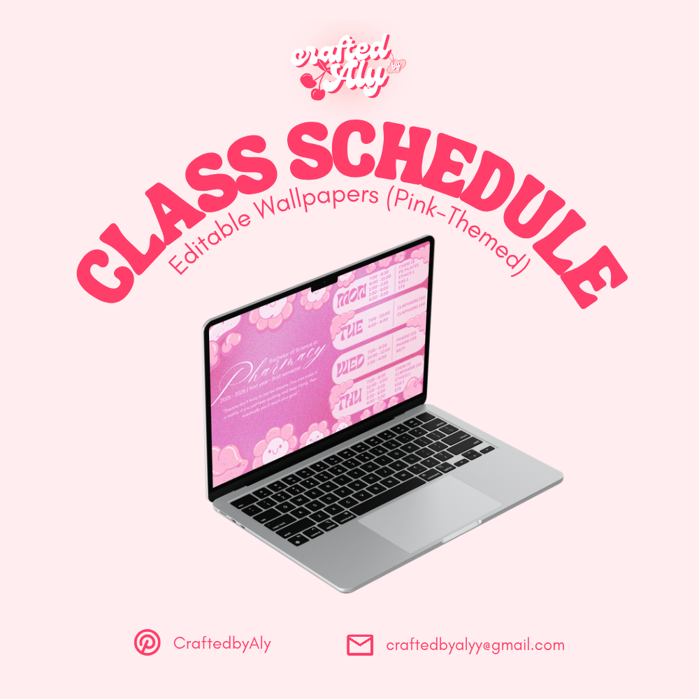 Editable Class Schedule Wallpaper (Pink-Themed) - Payhip