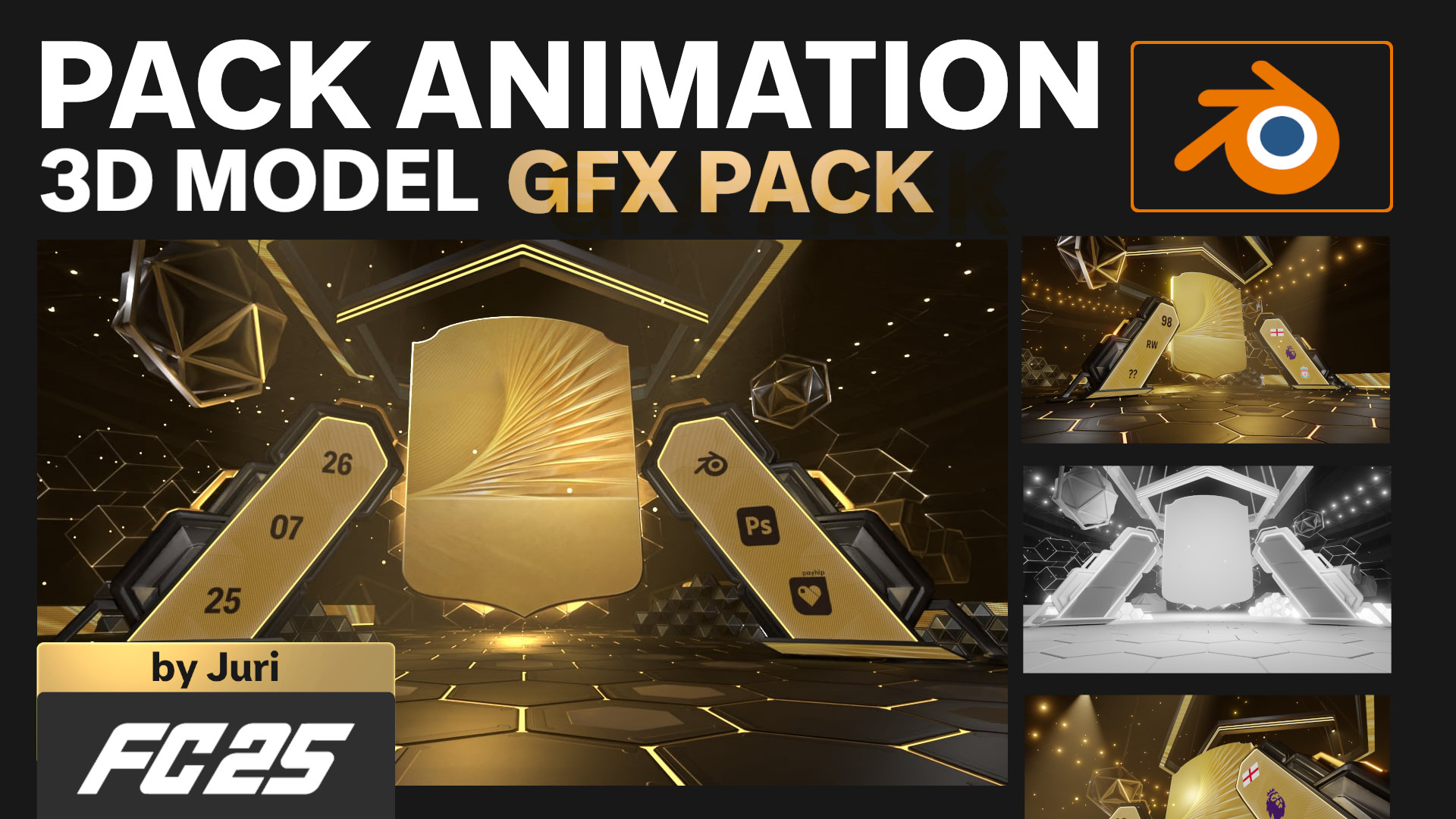 FC25 | 3D PACK OPENING ANIMATION - FULLY EDITABLE - Payhip