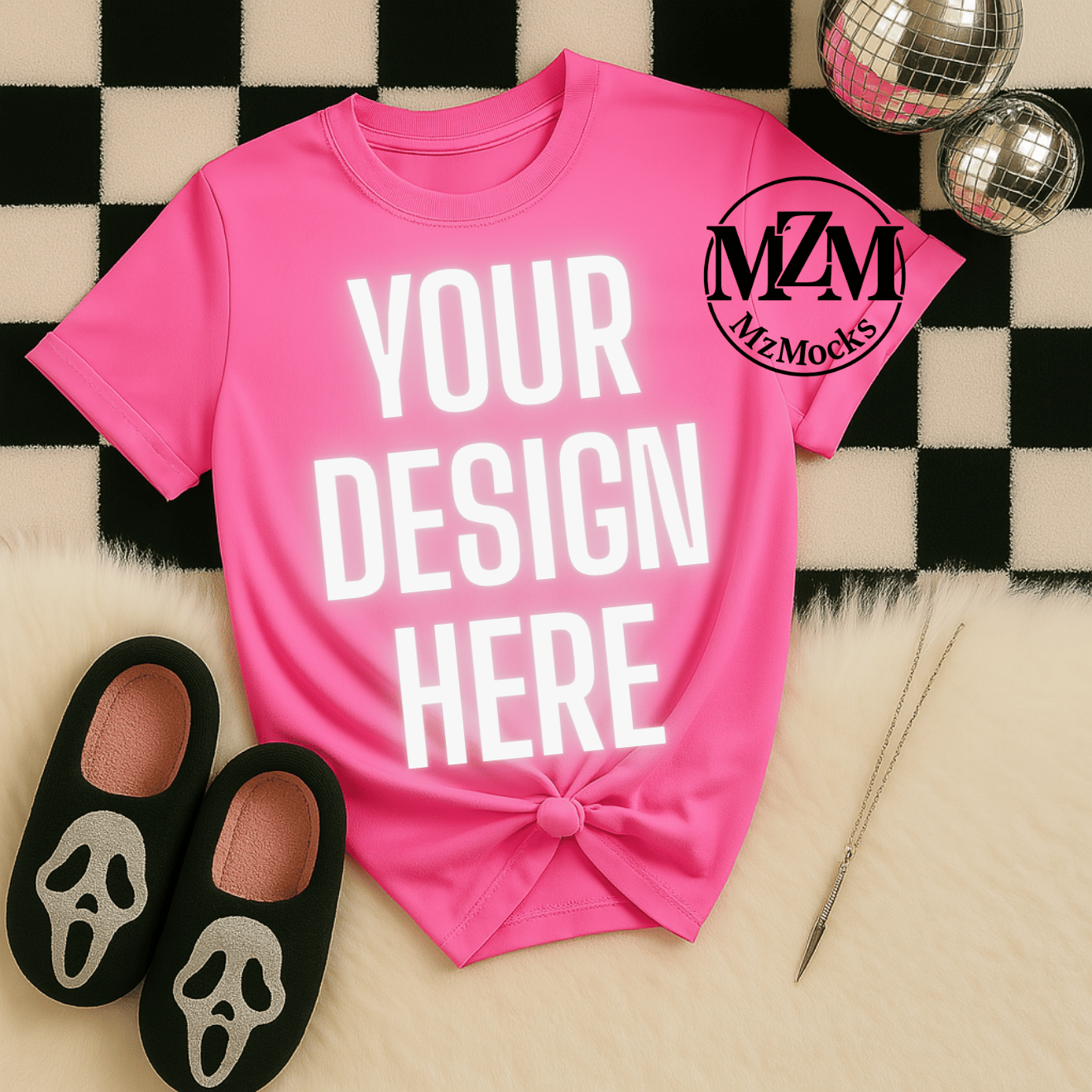 Pink tee- Ghostface slippers - Payhip