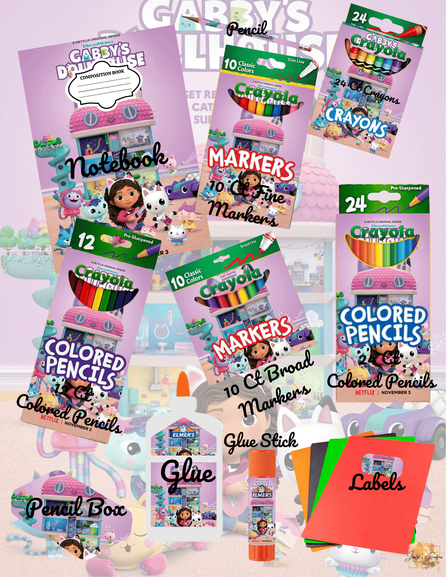 Gabbys Dollhouse School Supplies Template - Payhip