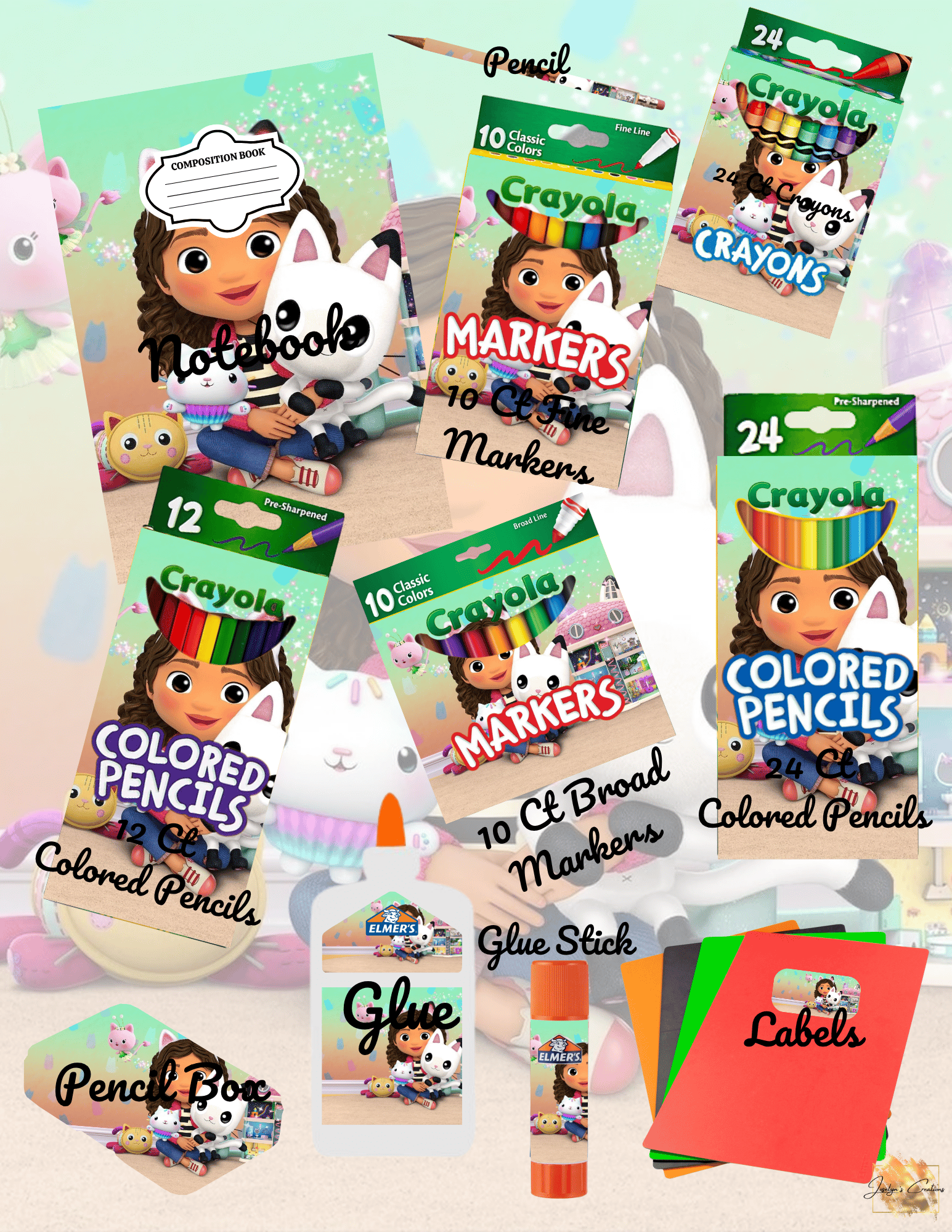 Gabbys Dollhouse School Supplies Template2 - Payhip