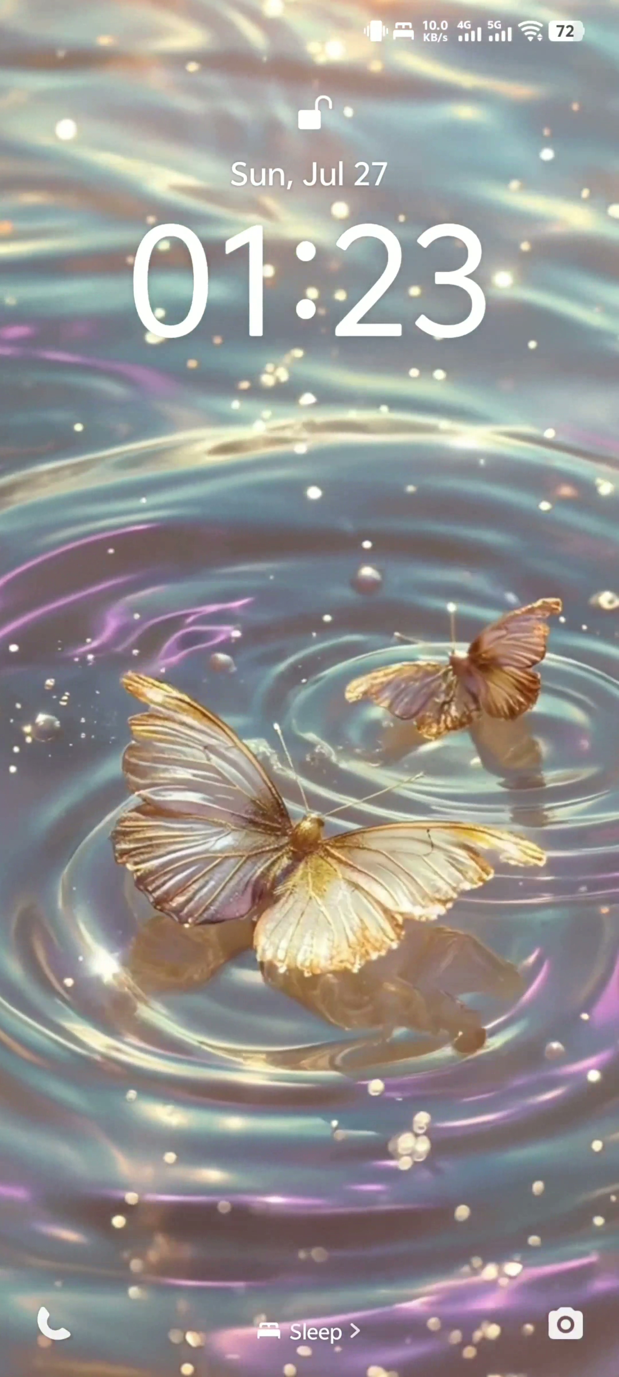 Golden Butterflies on Shimmering Water: Dynamic & Static Wallpaper Pack ...