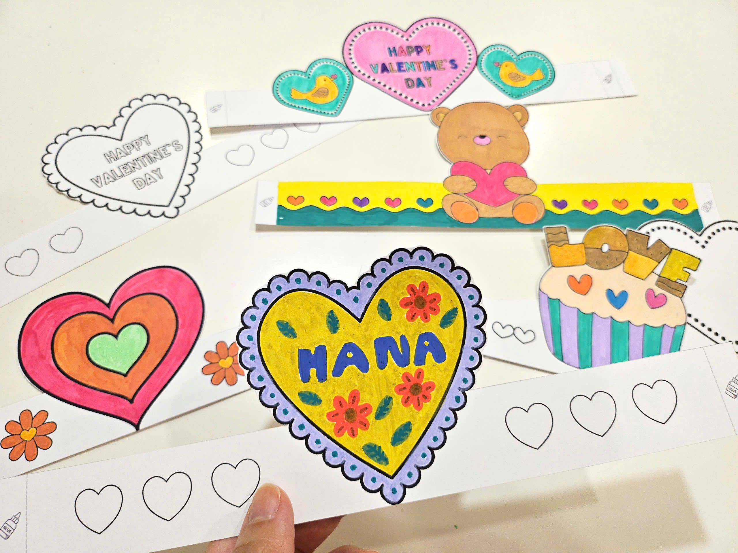 7 Heart Paper Crowns Coloring - Payhip