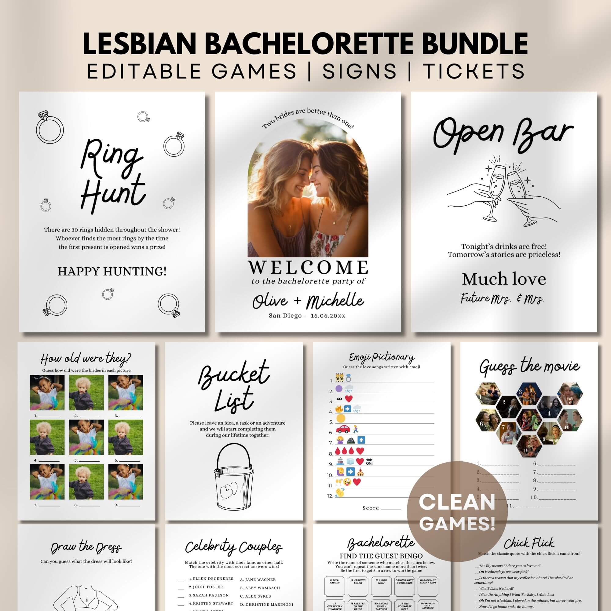 Lesbian bachelorette parties, Clean Hen Weekends, Modern Weddings With ...