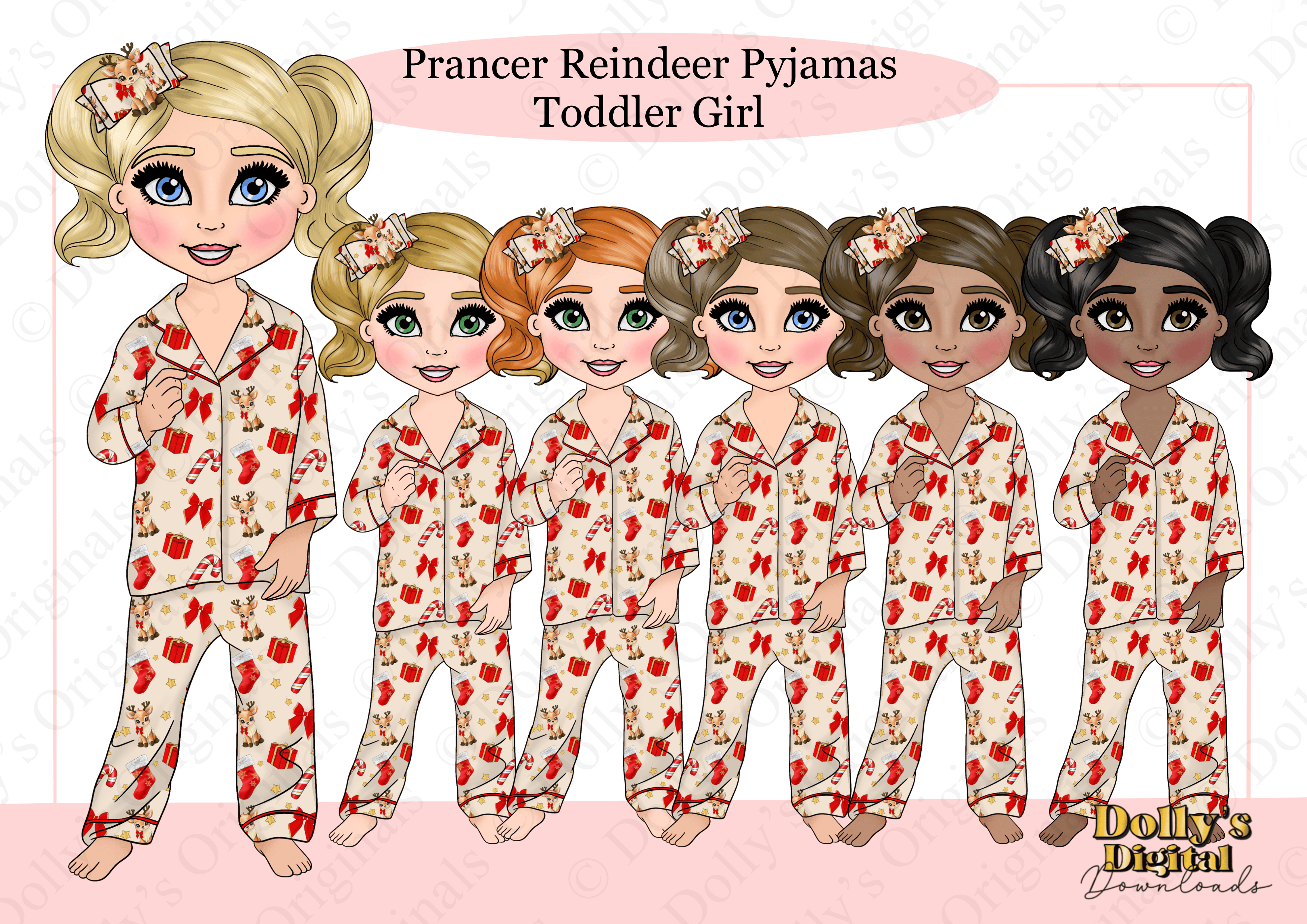 Prancer Reindeer Pyjamas Toddler Girl - Payhip