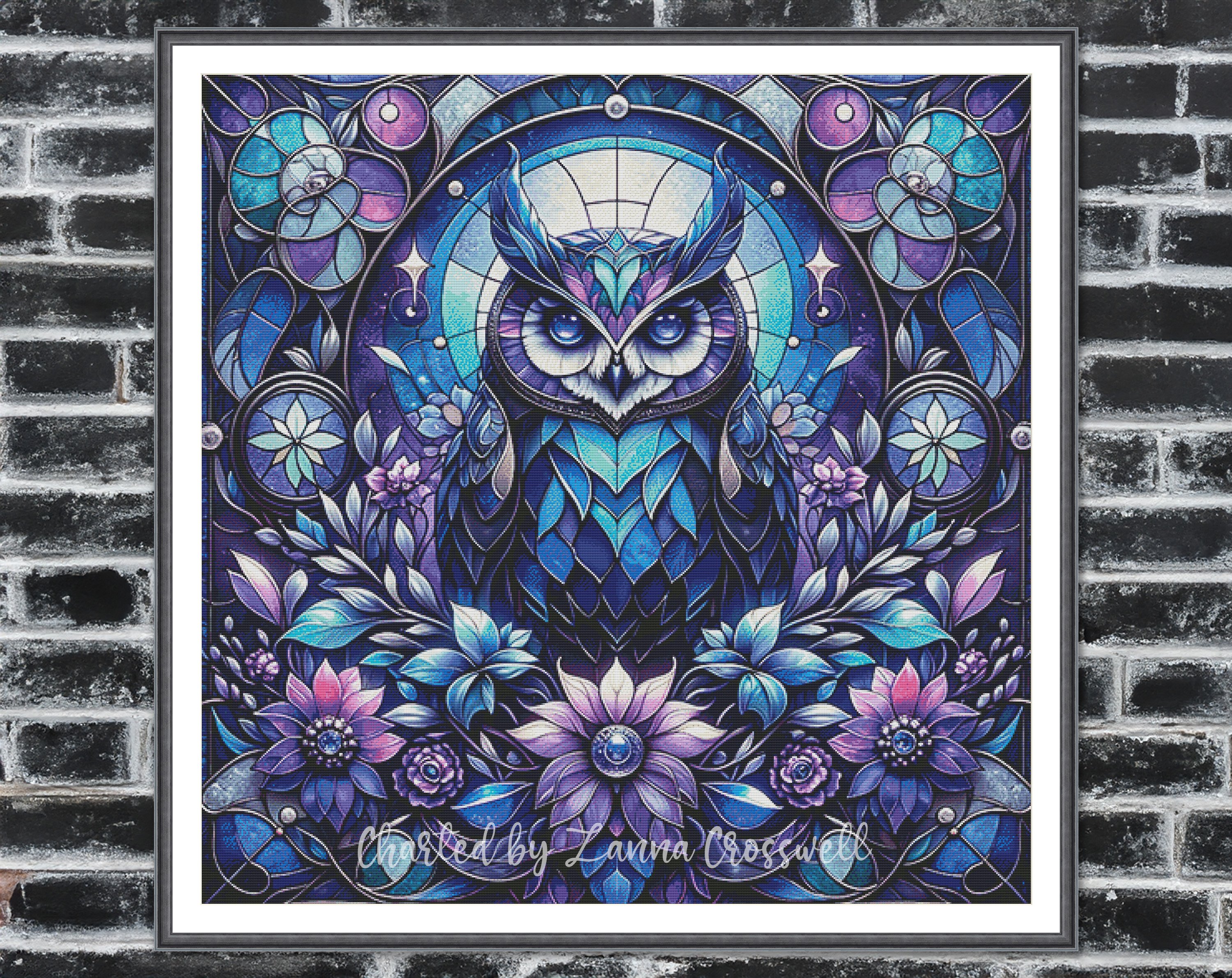 Owl of the Violet Moon - Full Coverage Cross Stitch Pattern For ...