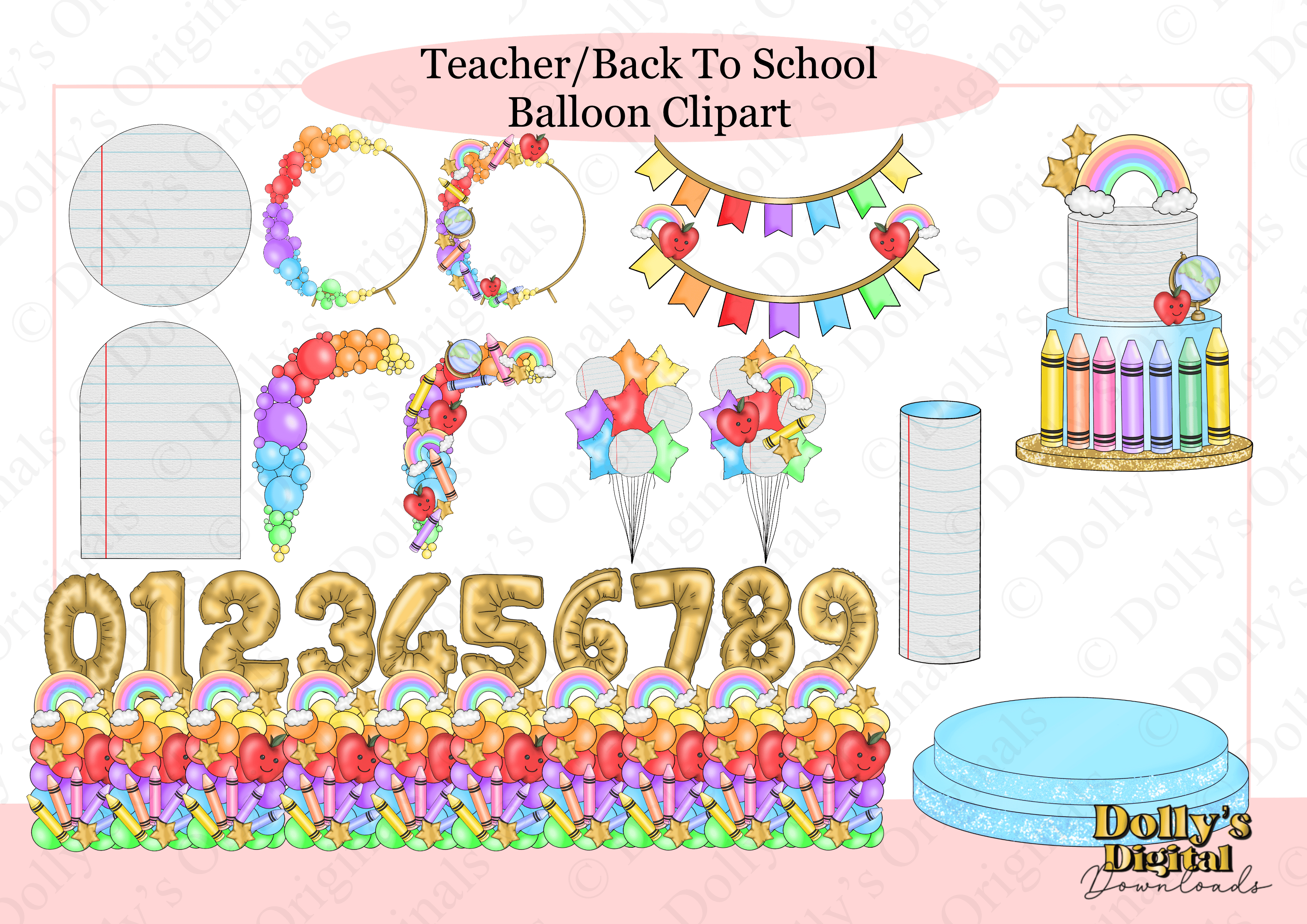 Teacher/Back To School Balloon Clipart - Payhip