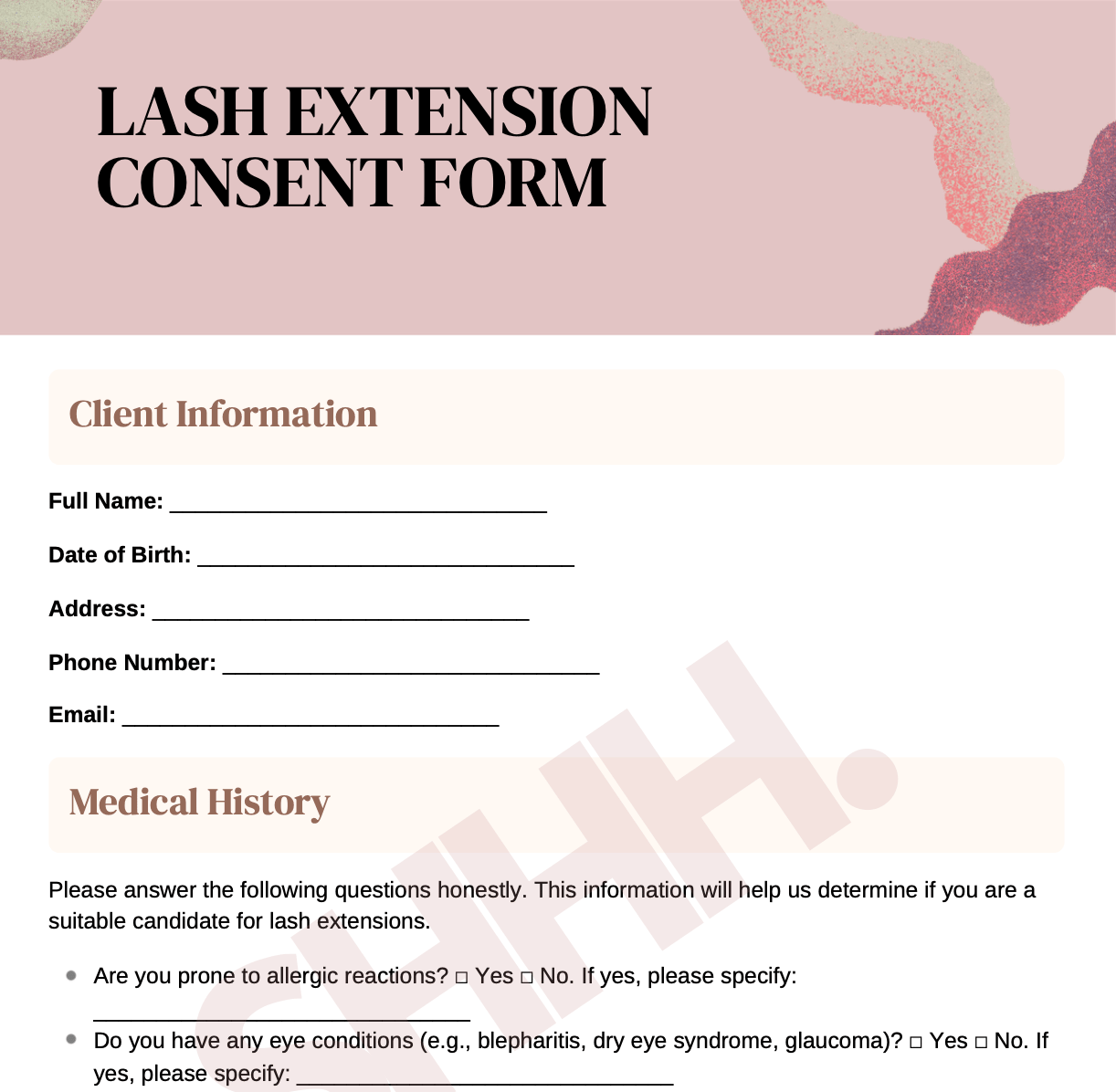 Lash Consent Form - Payhip