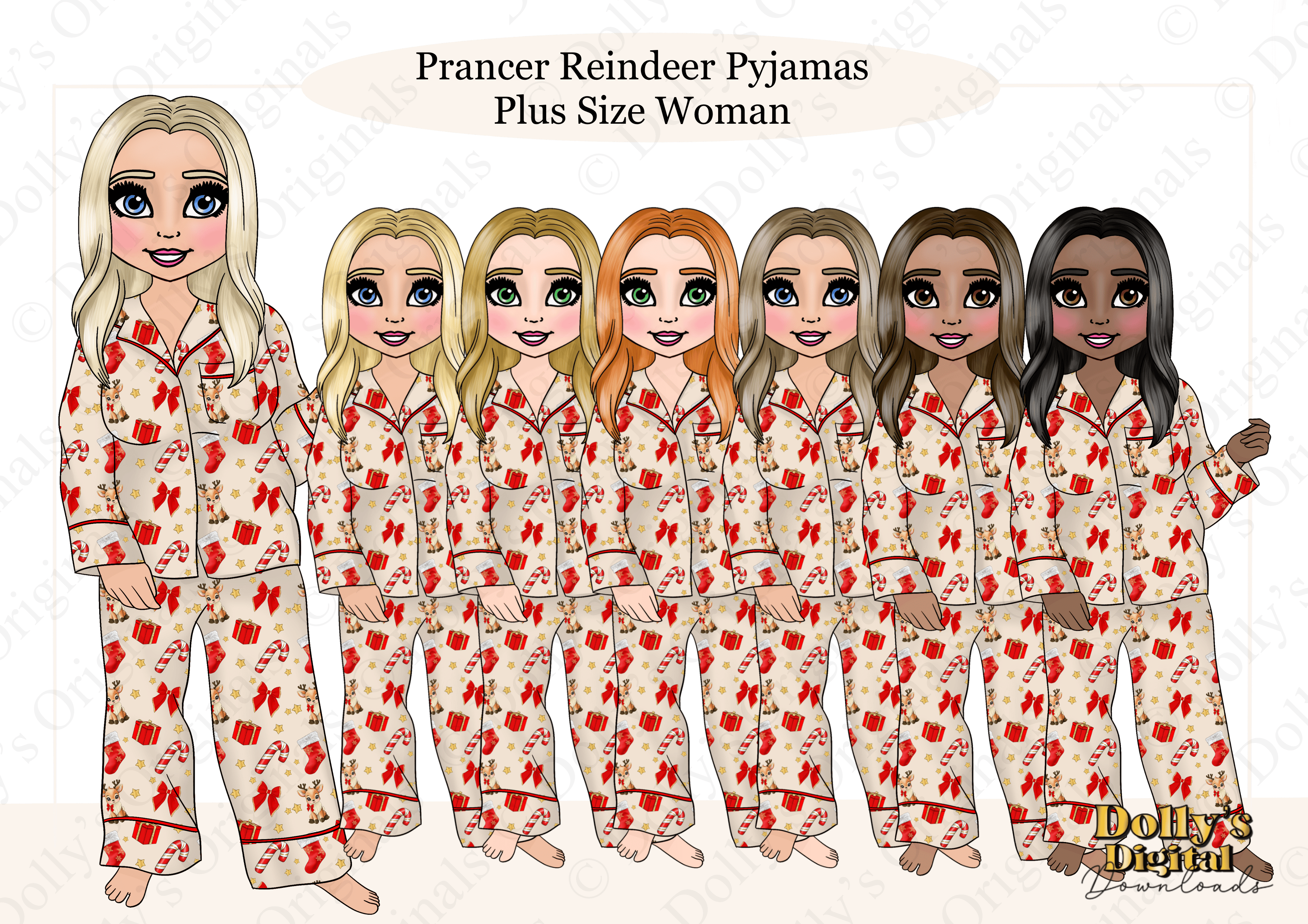 Prancer Reindeer Pyjamas Plus Size Doll - Payhip
