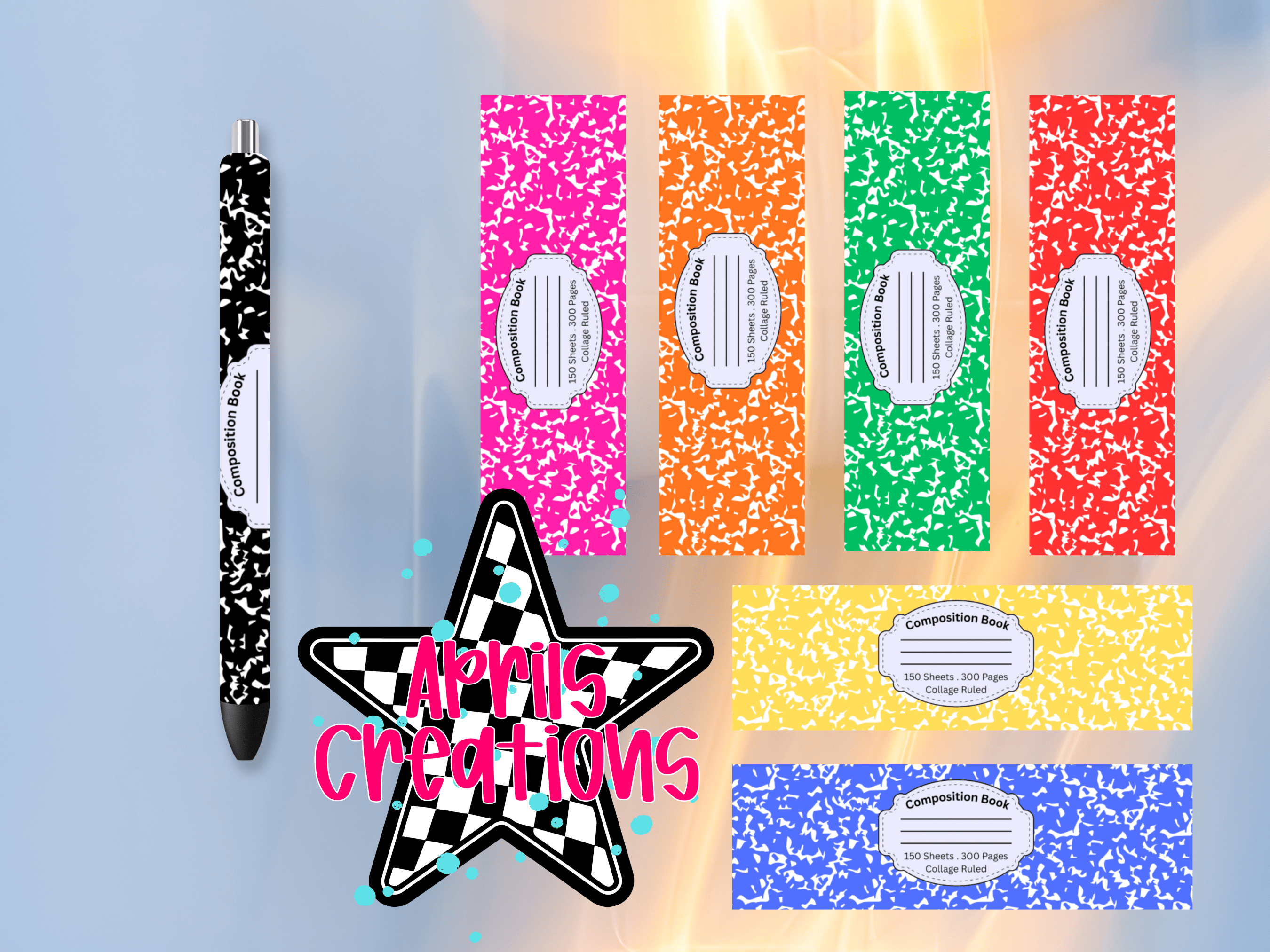 Composition Book Pen Wraps – 7 Bright Colors - Payhip