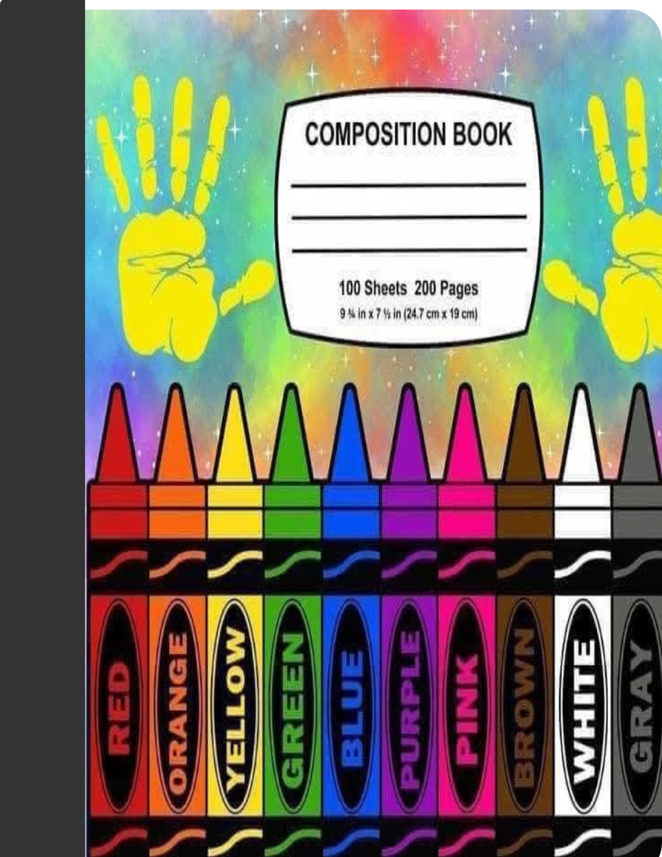 Composition Notebook: Crayon & Little Hands (Front ONLY) - Payhip