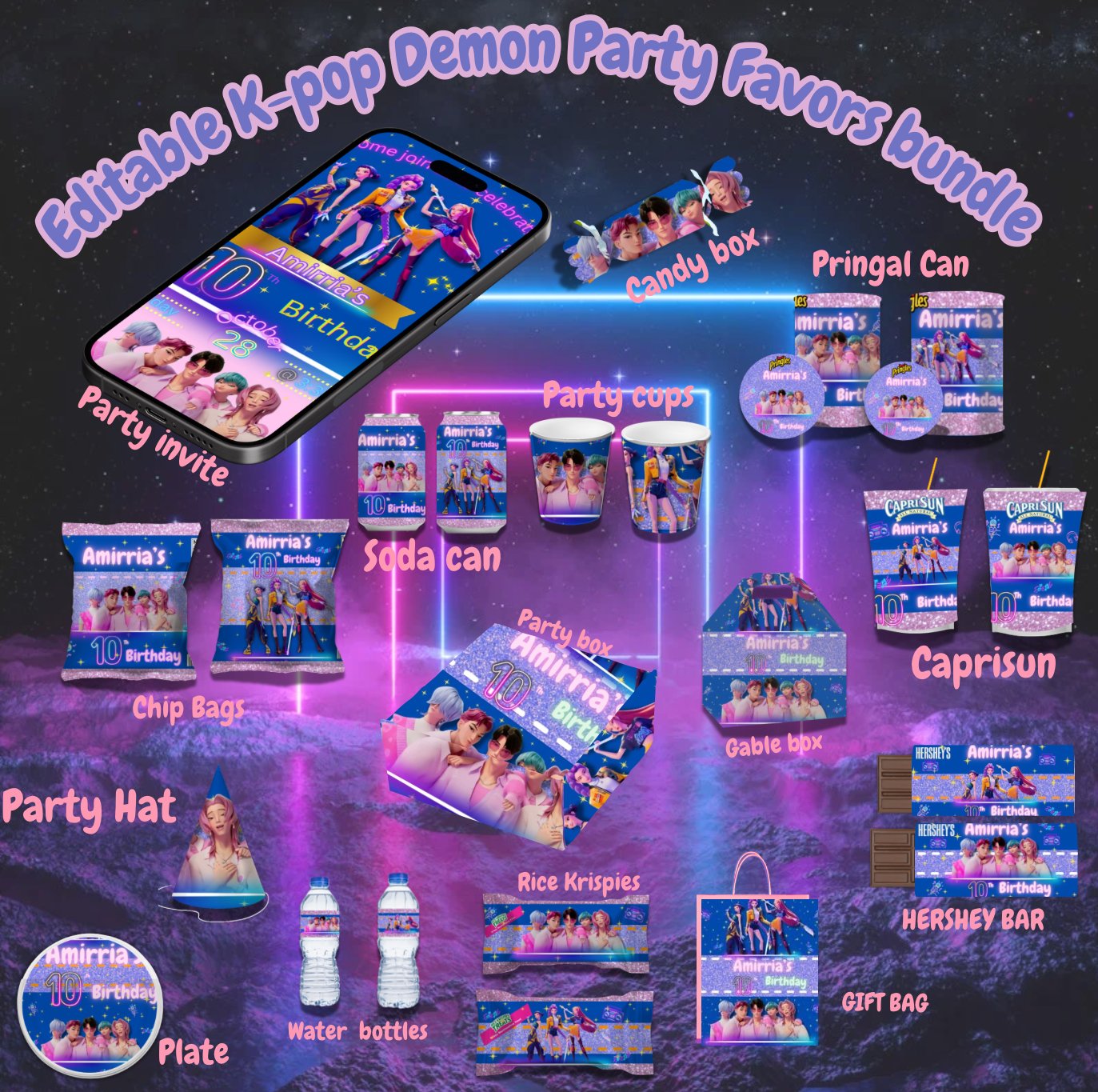 Editable K-pop Demon Bundle (15ct) - Payhip