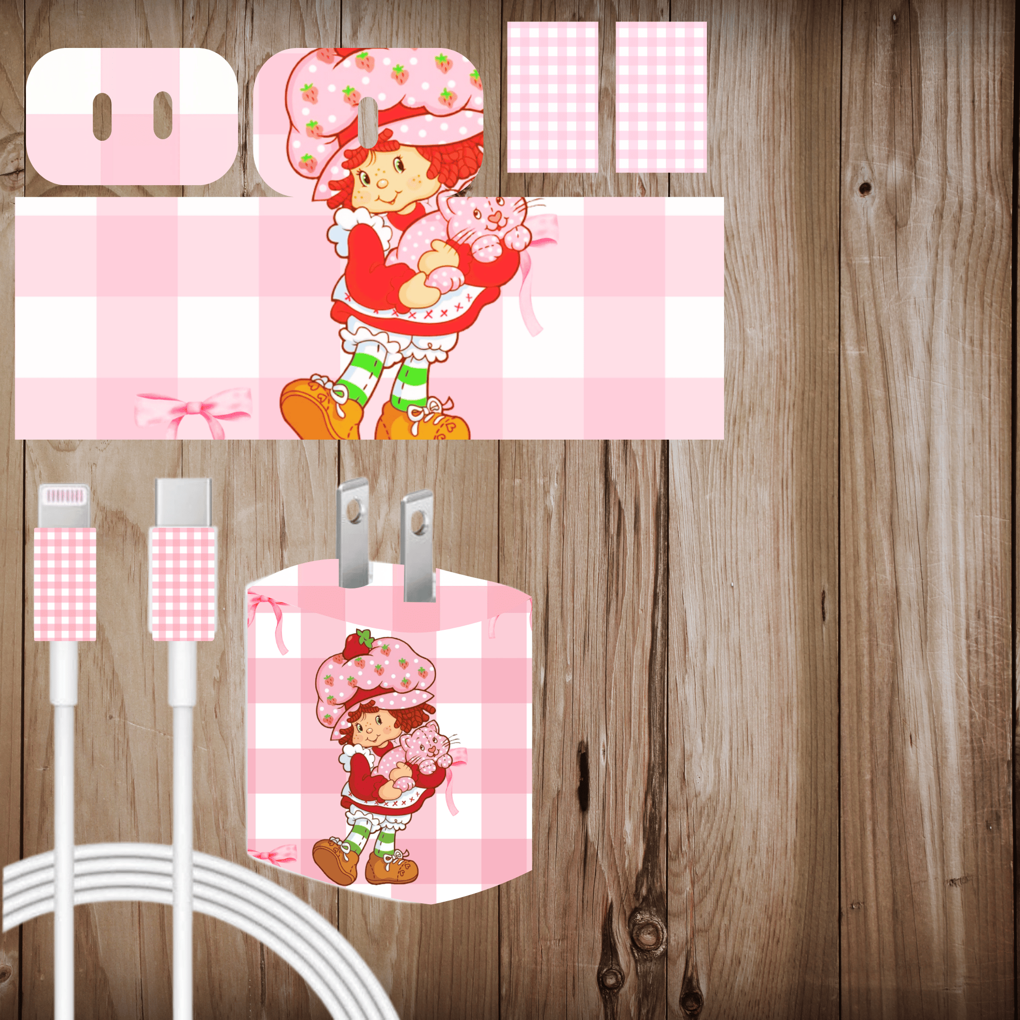 Pink Plaid iPhone Charger Wrap - Payhip