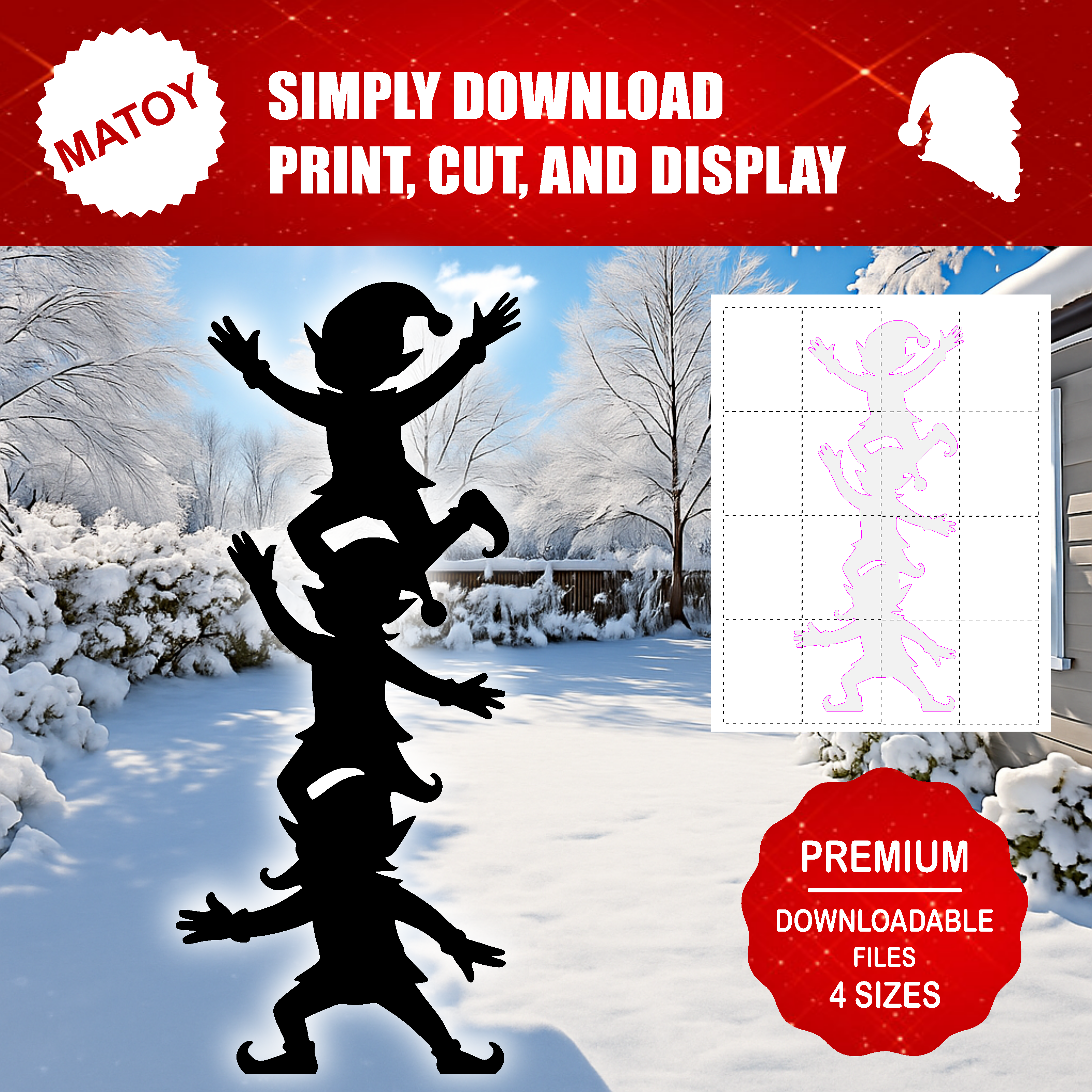 Santa's Elves Christmas Party and Wall Decor | Printable Life-Size ...